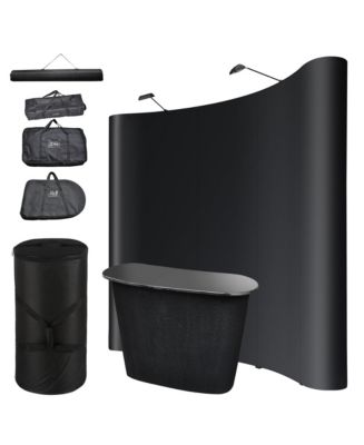 InstaHibit 10x8 Ft Pop Up Backdrop Booth Stand w/ Portable Podium Table ...