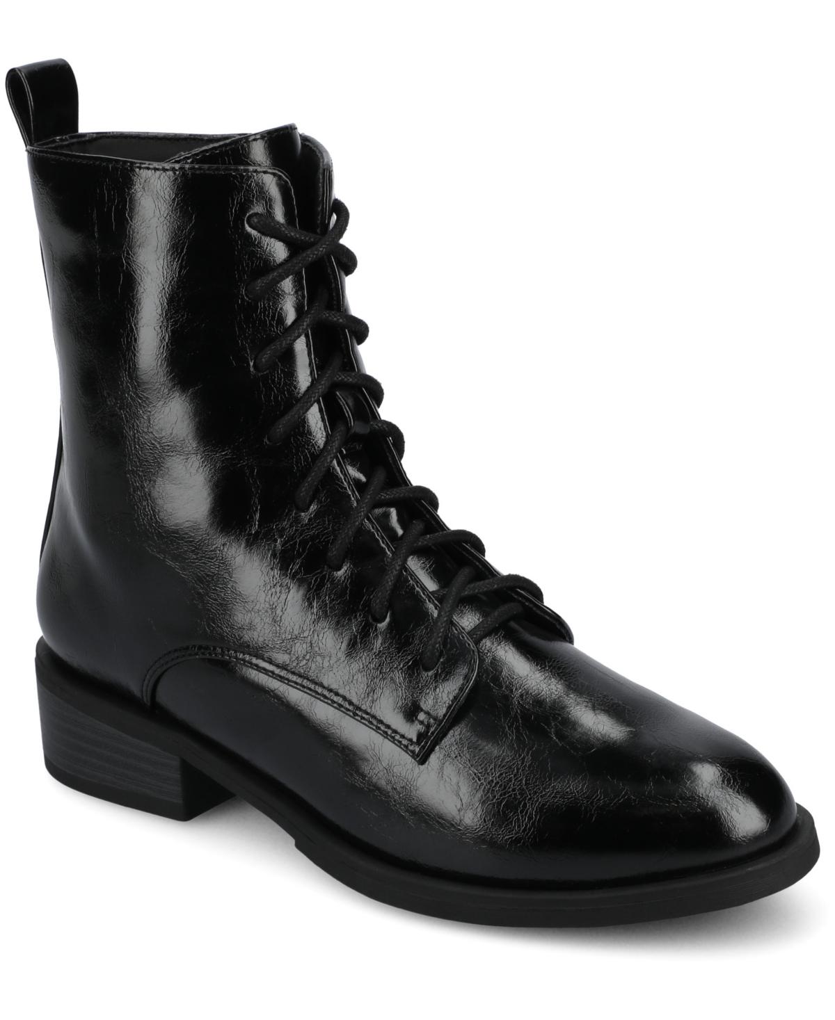 Click here for Journee Collection Womens Vienna Lace Up Stacked H... prices