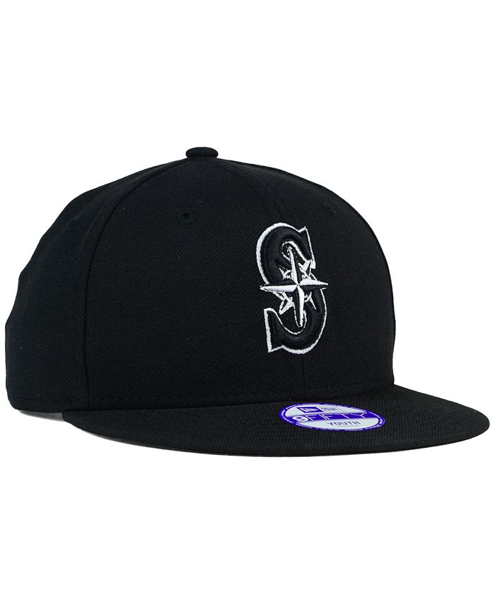 New Era Kids' Seattle Mariners Black White 9FIFTY Snapback Cap - Macy's