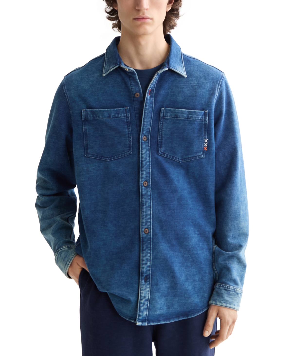Click here for Scotch & Soda Mens Indigo Denim Shirt - Washed Ind... prices