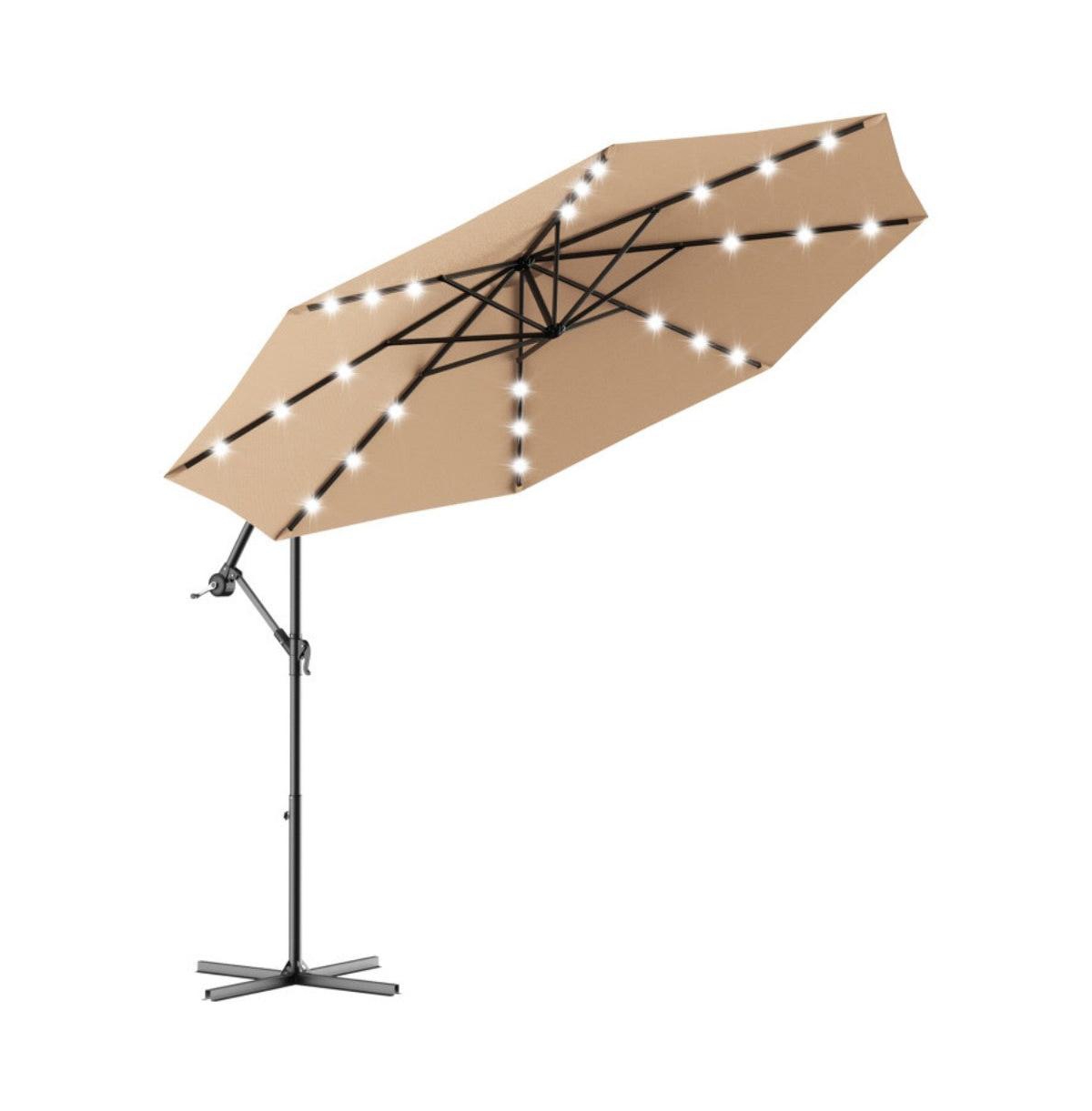 Click here for 10 Feet Patio Umbrella with Crank and Solar Led Li... prices