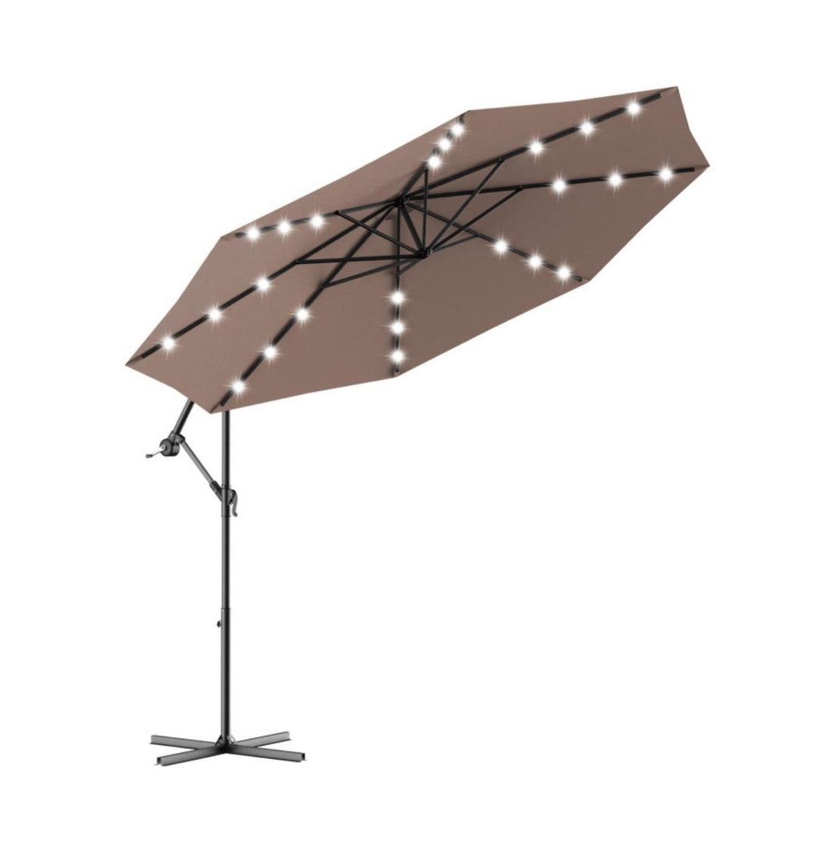 Click here for 10 Feet Patio Umbrella with Crank and Solar Led Li... prices