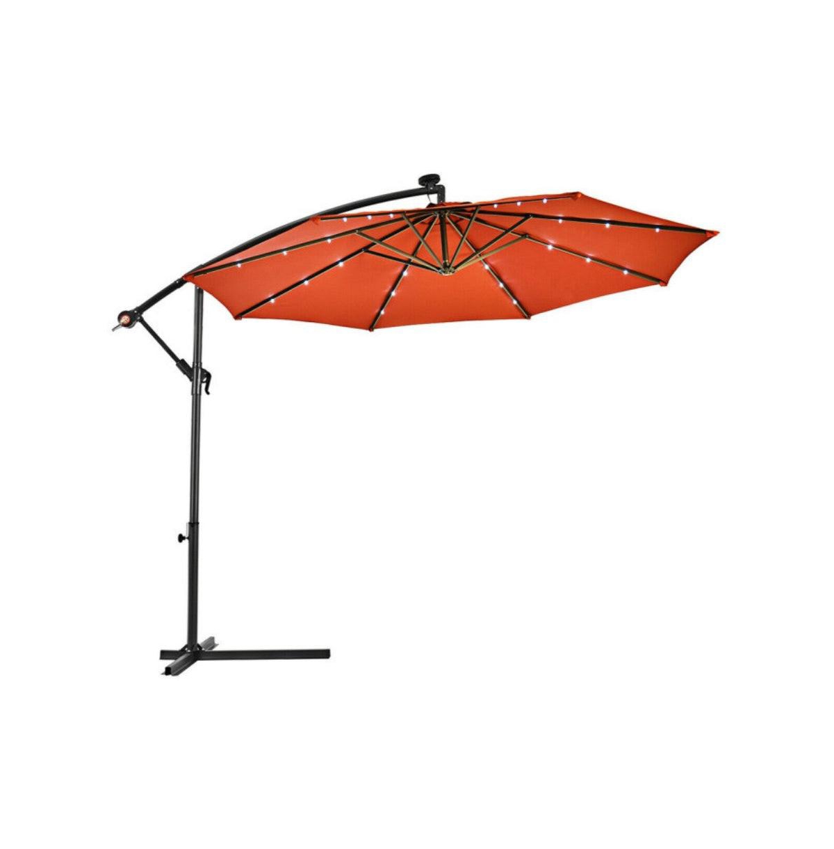 Click here for 10 Feet Patio Umbrella with Crank and Solar Led Li... prices