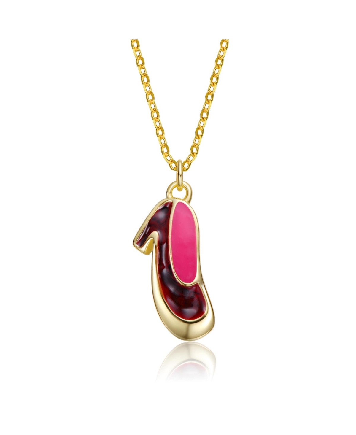 Click here for 14K Gold Plated with Pink & Red Enamel High Heel P... prices
