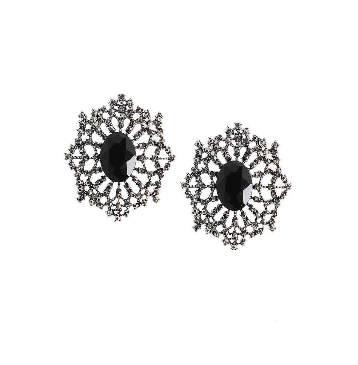 Click here for Sohi Crystal Snowflake Stud Earrings - Silver prices