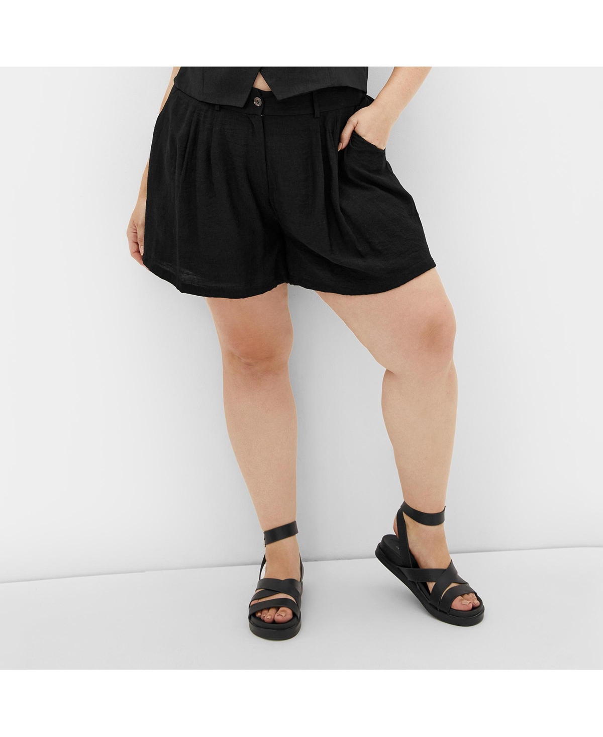Click here for City Chic Plus Size Bella Short - Black prices