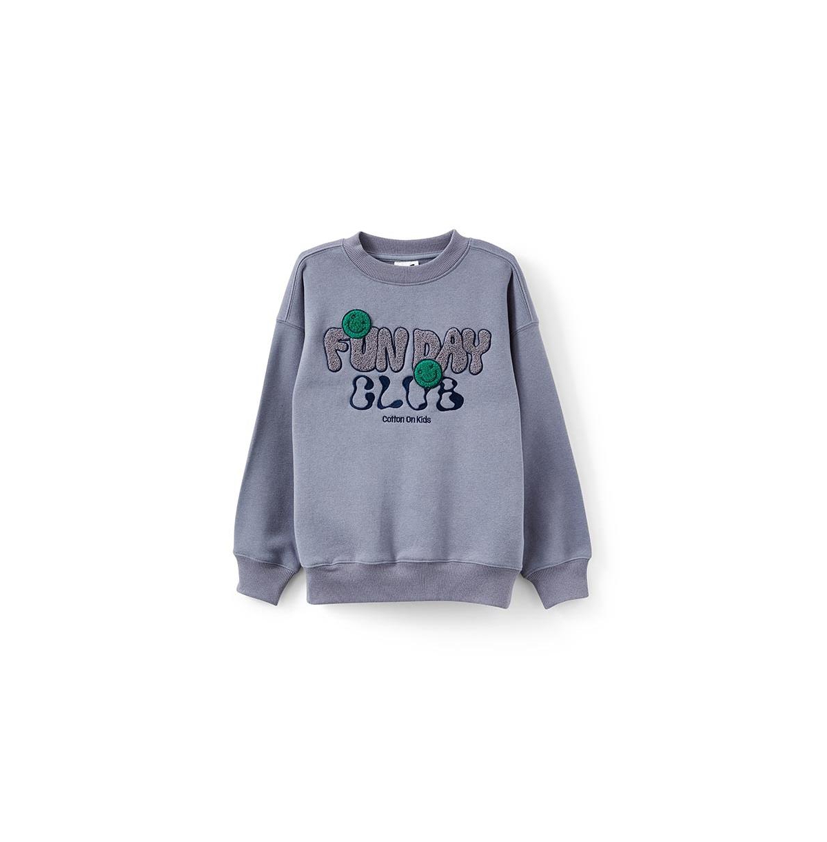 Click here for Cotton On Boys Sammy Oversize Crew - Steel/funday... prices