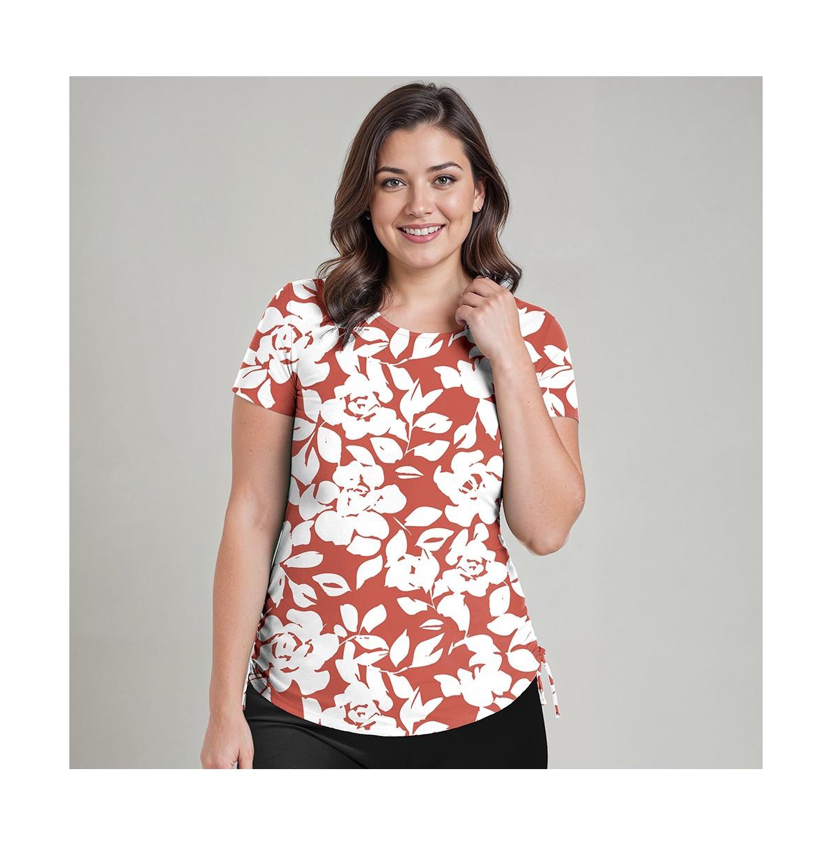 Click here for Calypsa Plus Size Adele Swim Top - Rusty rose prices