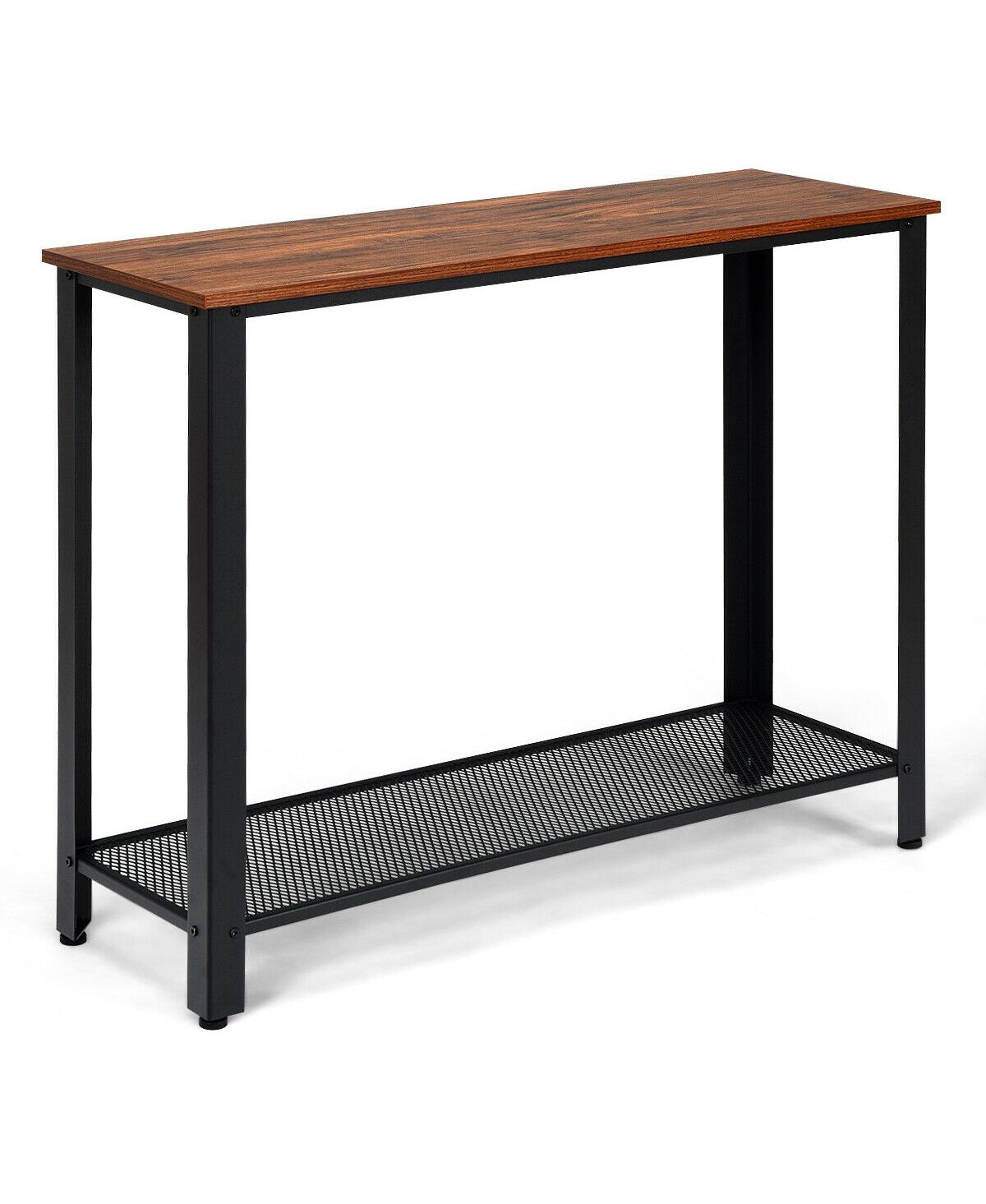Click here for Metal Frame Wood Console Sofa Table with Storage S... prices