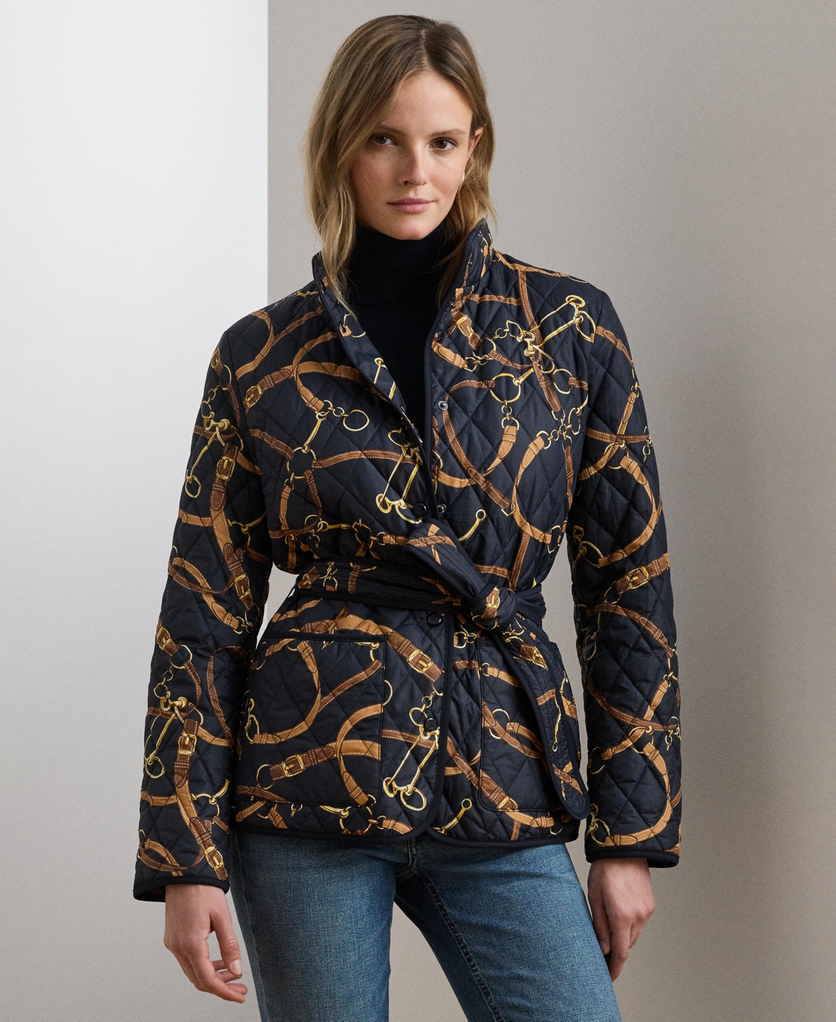Click here for Lauren Ralph Lauren Womens Belted Quilted Jacket -... prices