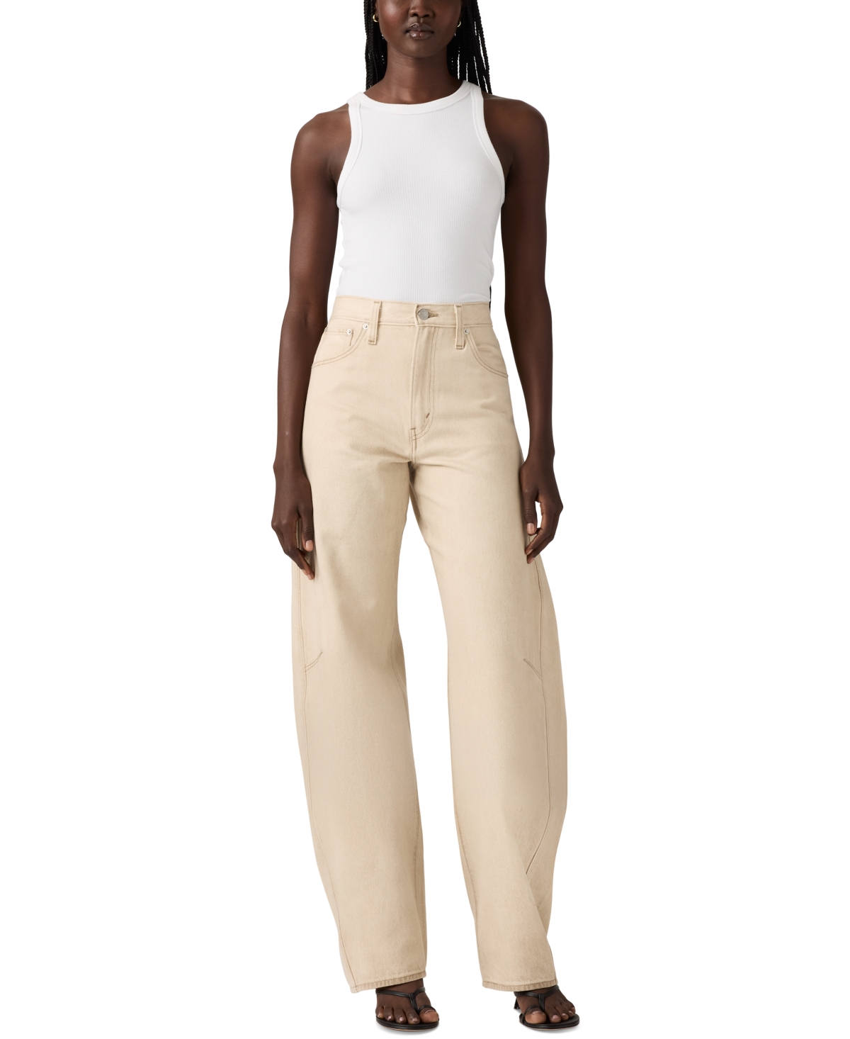 Click here for Levis Womens Cinch High-Rise Barrel-Leg Jeans - Cl... prices