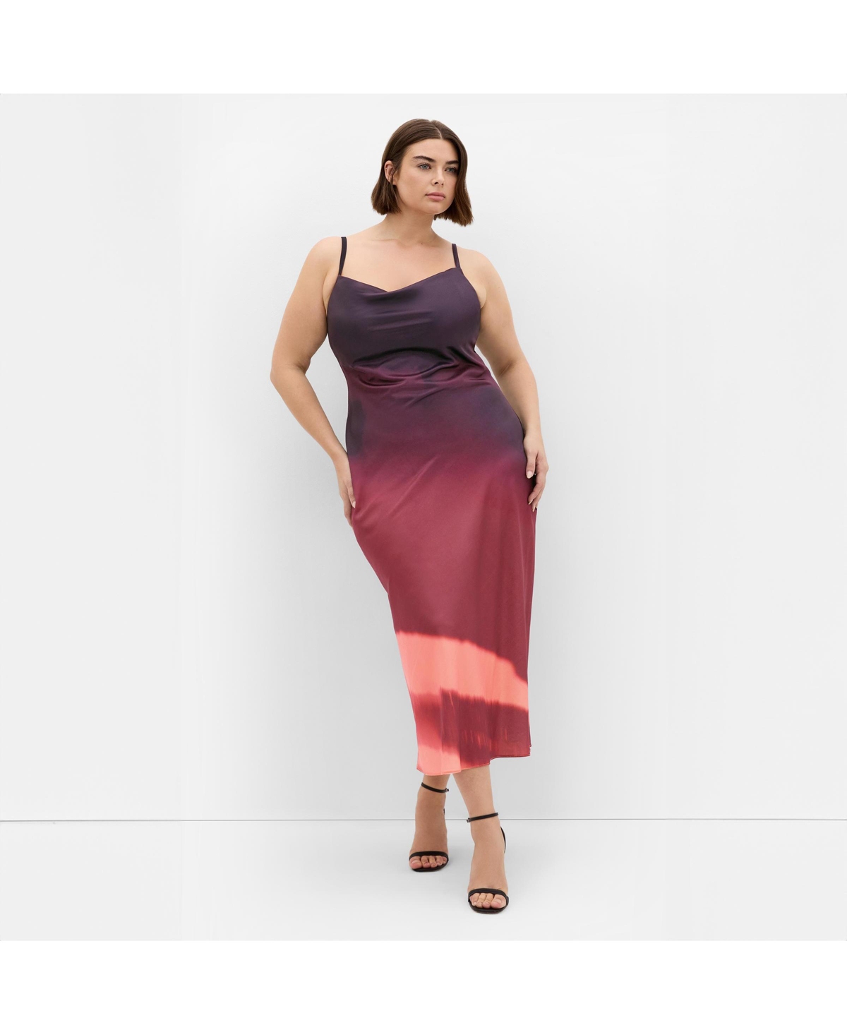 Click here for City Chic Plus Size Ombre Cowl Dress - Spicy prices
