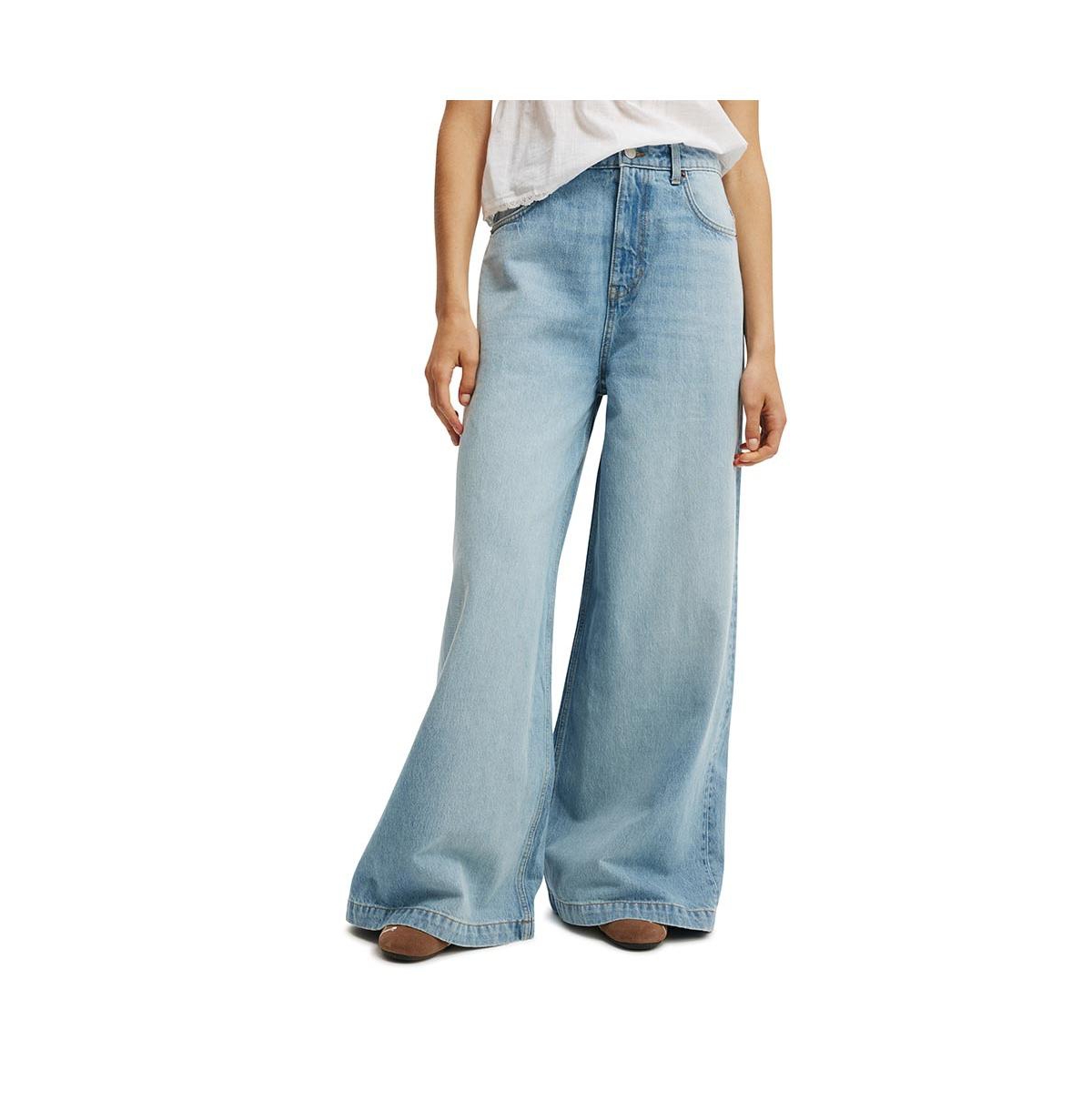 Click here for Cotton On Womens 91 Wide Jean - Cassette blue prices