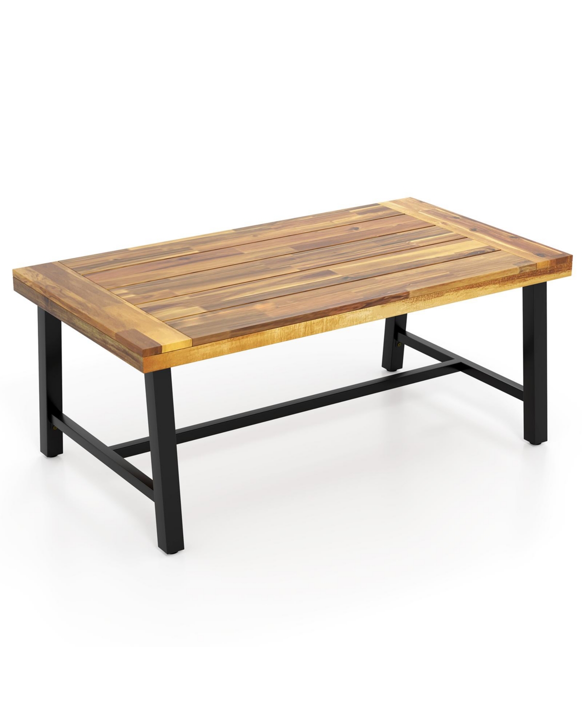 Click here for Heavy-Duty Metal Leg Acacia Wood Coffee Table with... prices