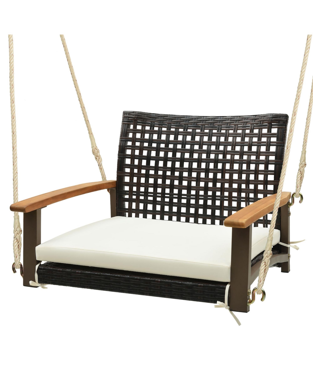 Click here for Gymax Rattan Porch Swing Patio Wicker Single Hangi... prices