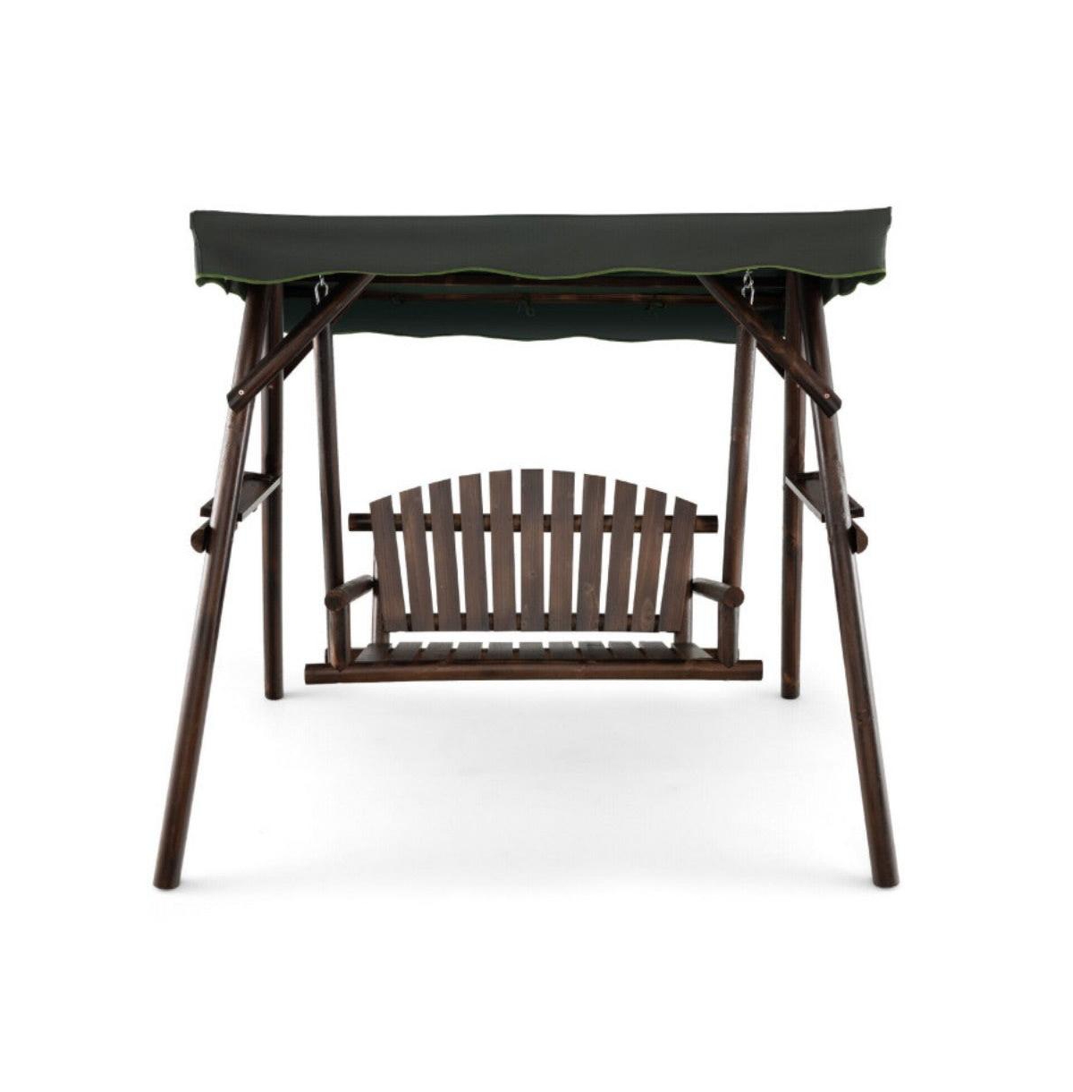Click here for 2-Person Outdoor Wooden Porch Swing with an Adjust... prices
