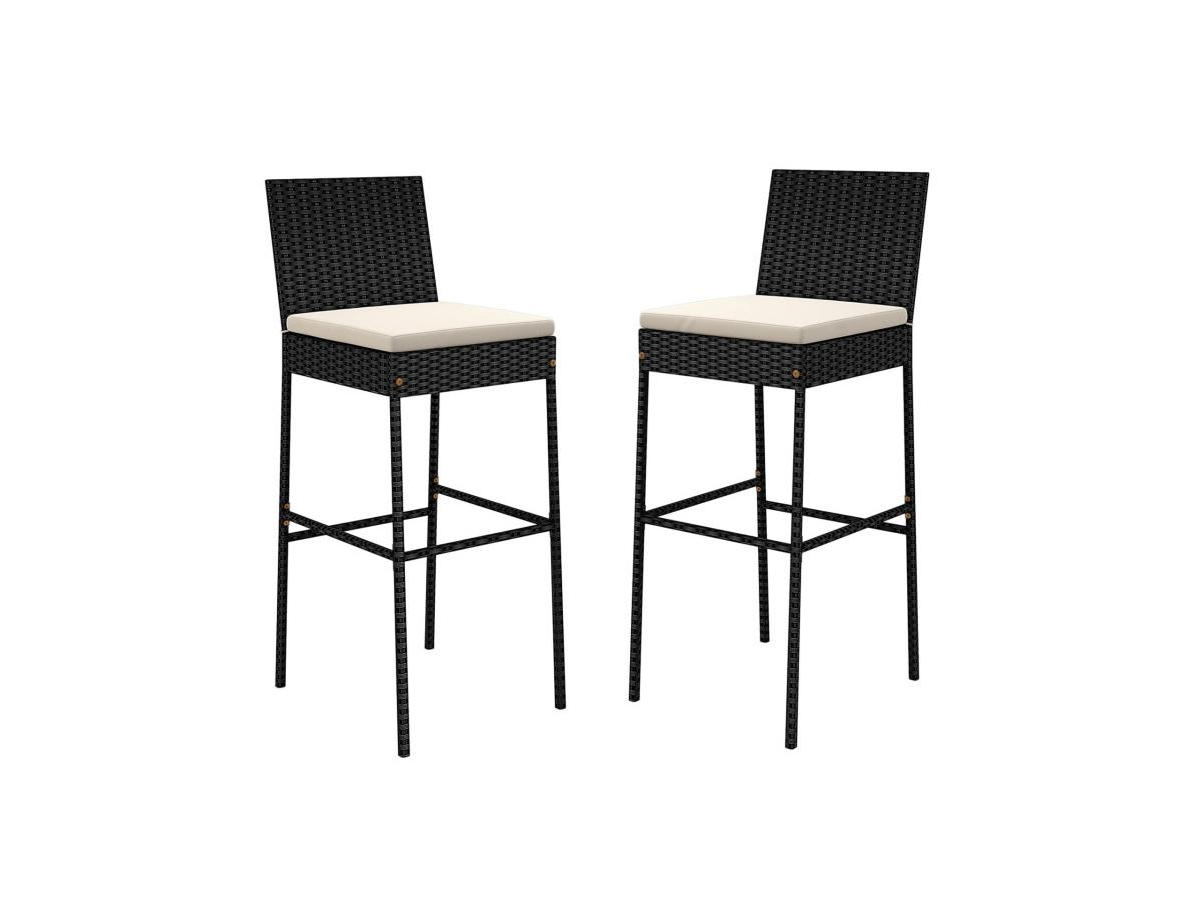 Click here for Patio Barstools Set of 2 with Footrest and Backres... prices