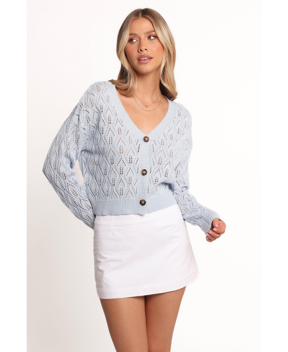 Click here for Petal and Pup Womens Ellen Cardigan - Pale blue prices