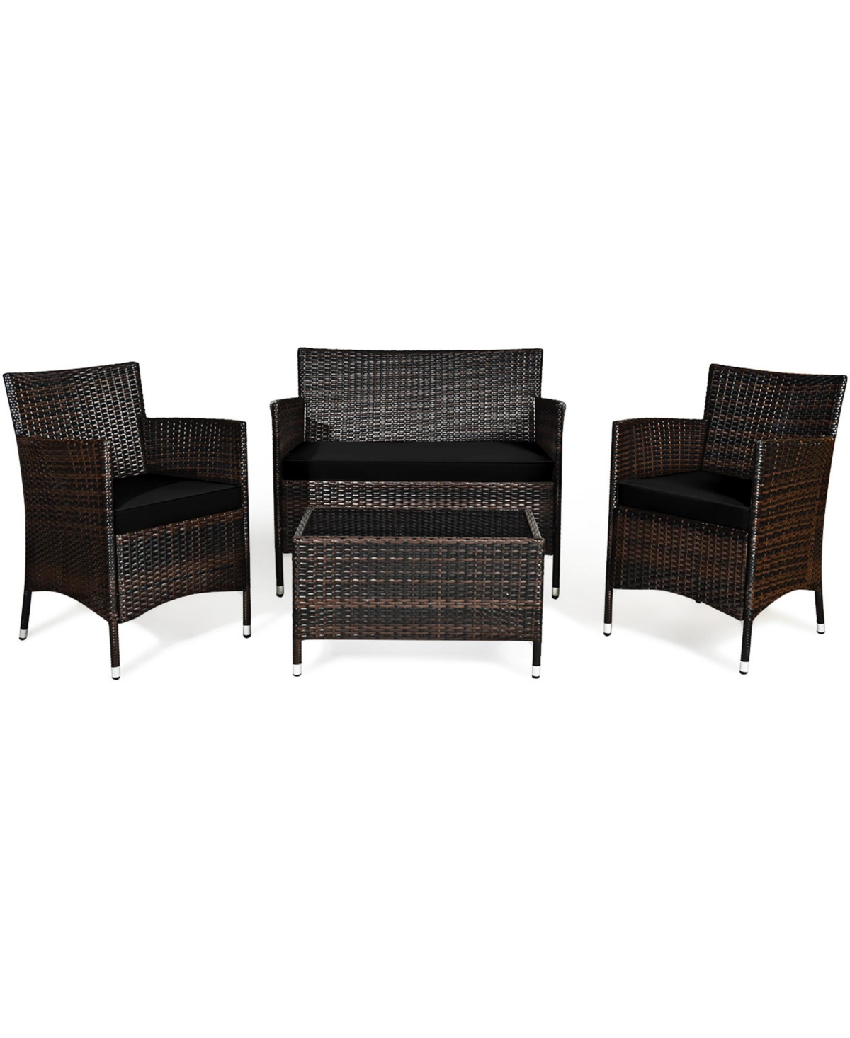 Click here for Gymax 4PCS Patio Rattan Conversation Furniture Set... prices