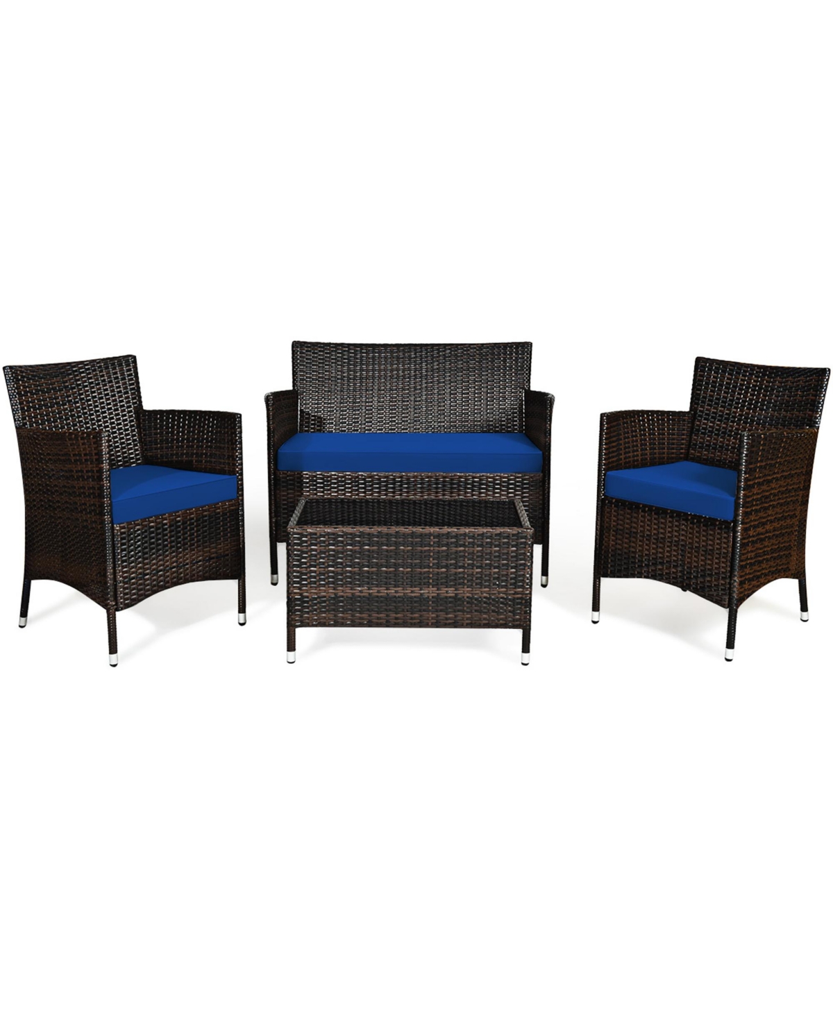 Click here for Gymax 4PCS Patio Rattan Conversation Furniture Set... prices
