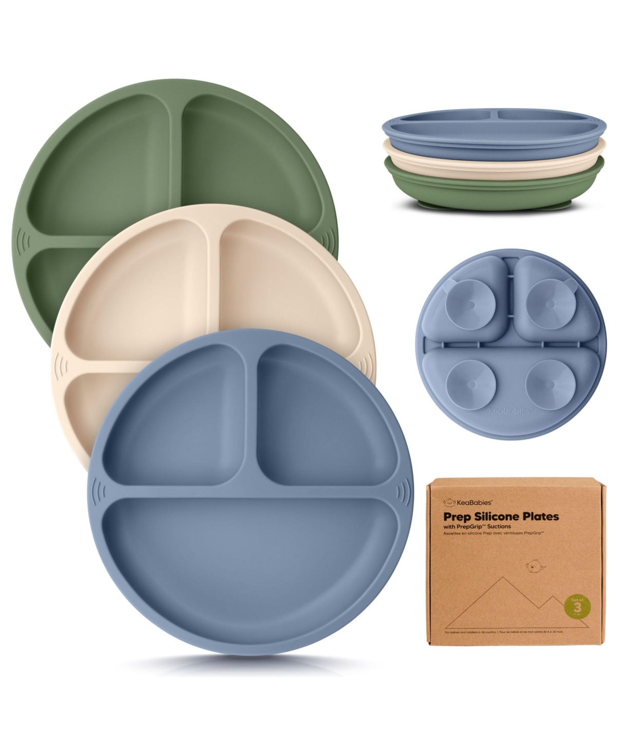 Click here for KeaBabies 3-Pack Prep Suction Plates for Baby  100... prices