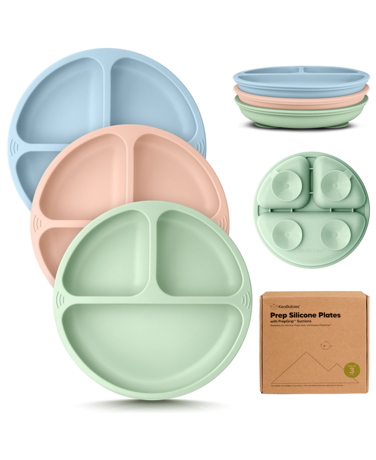 Click here for KeaBabies 3-Pack Prep Suction Plates for Baby  100... prices