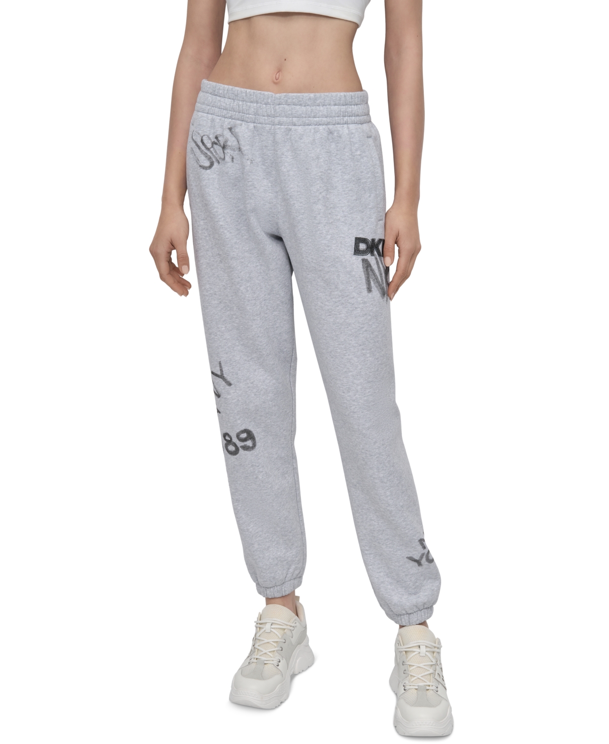 Click here for Dkny Sport Womens Graffiti Logo Cotton-Blend Jogge... prices