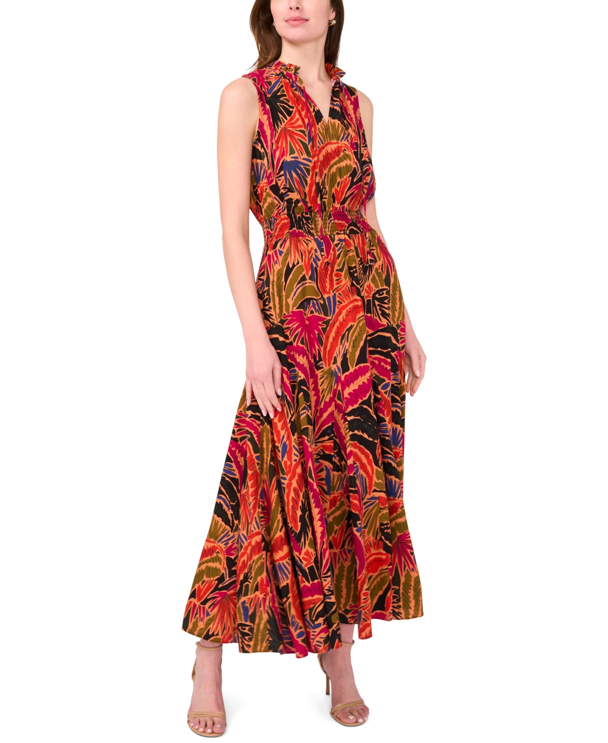 Click here for Msk Womens Sleeveless Split-Neck Maxi Dress - Blac... prices