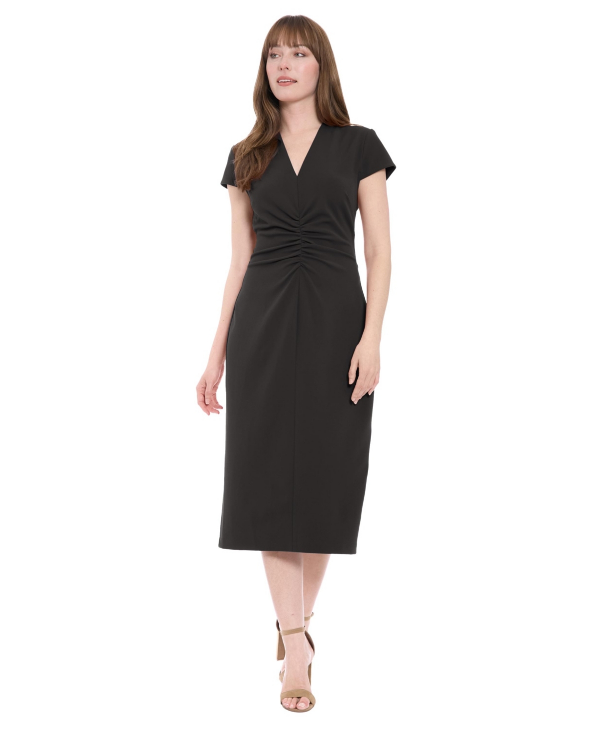 Click here for London Times Womens Short-Sleeve V-Neck Midi Dress... prices