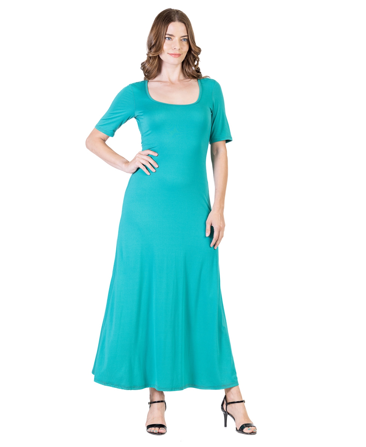 Click here for 24seven Comfort Apparel Petite Casual Maxi Dress -... prices