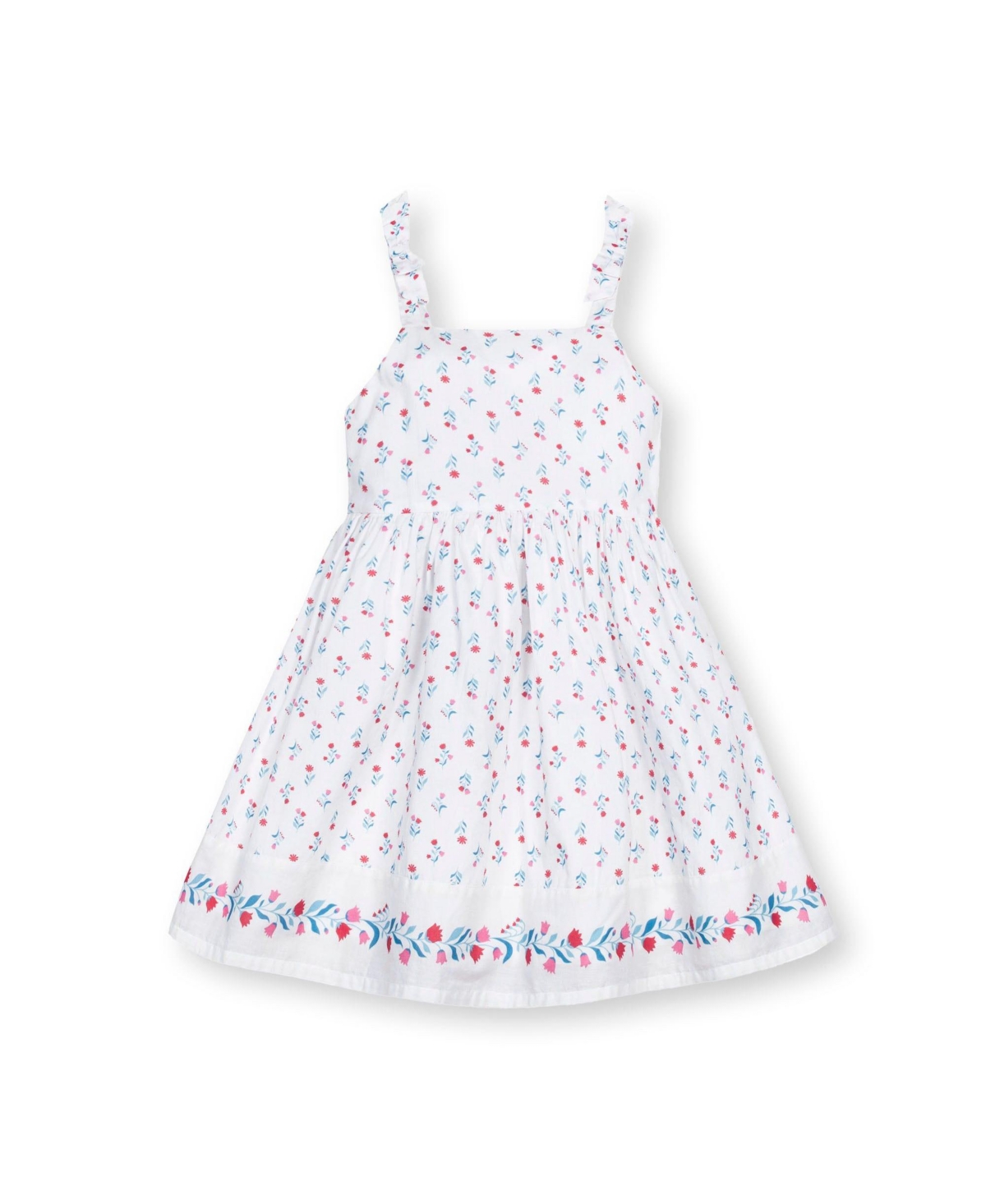 Hope & Henry Toddler Girls Sleeveless Bow Strap Border Hem Sundress - Paris floral
