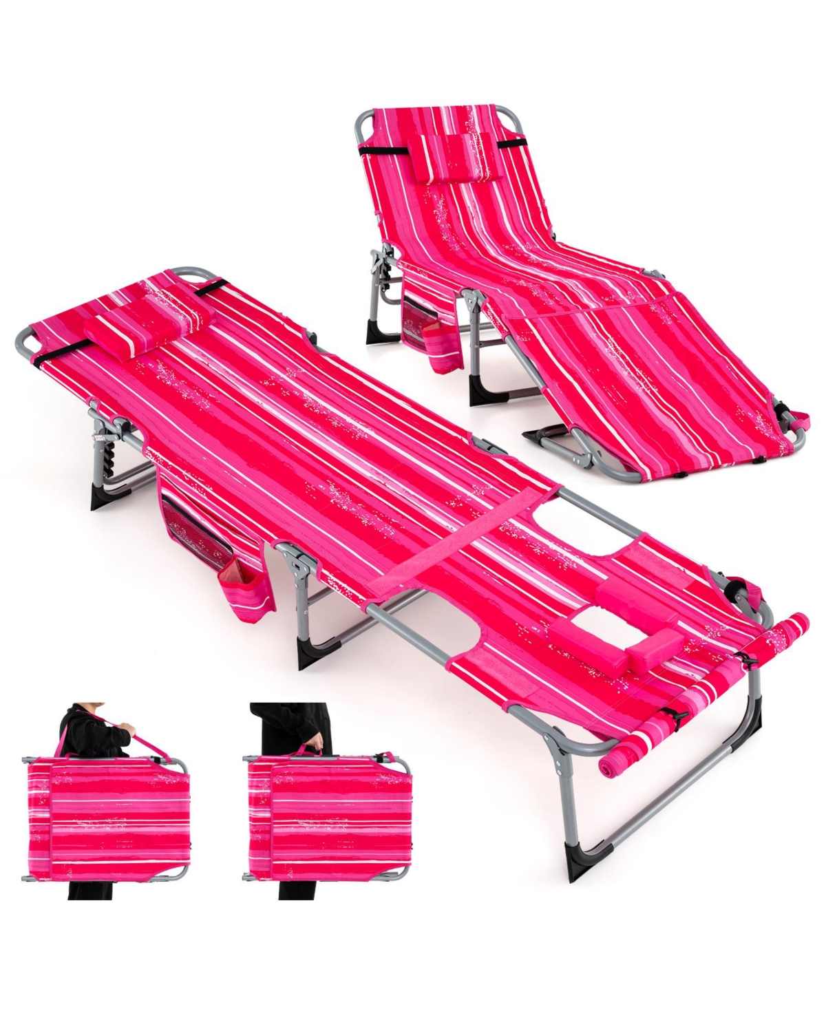 Click here for 5 Position Folding Chaise Lounge Chair for Outdoor... prices