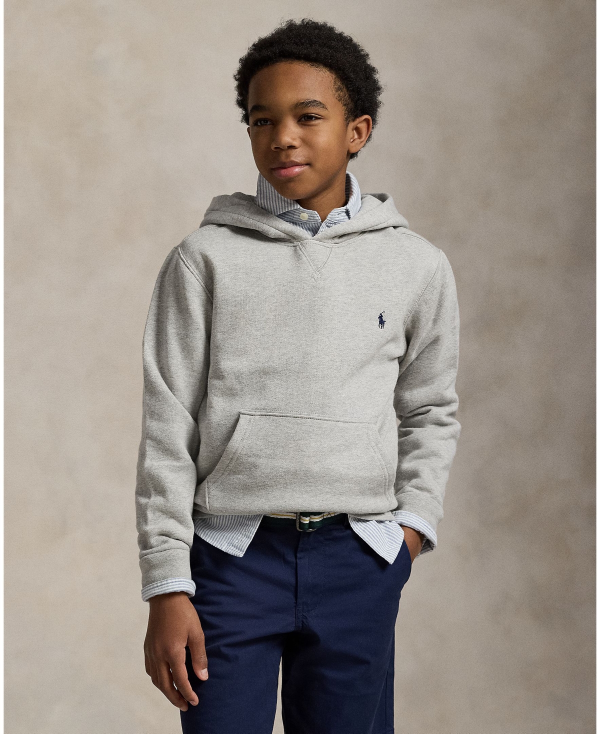 Click here for Polo Ralph Lauren Big Boys Fleece Hoodie - Gray he... prices