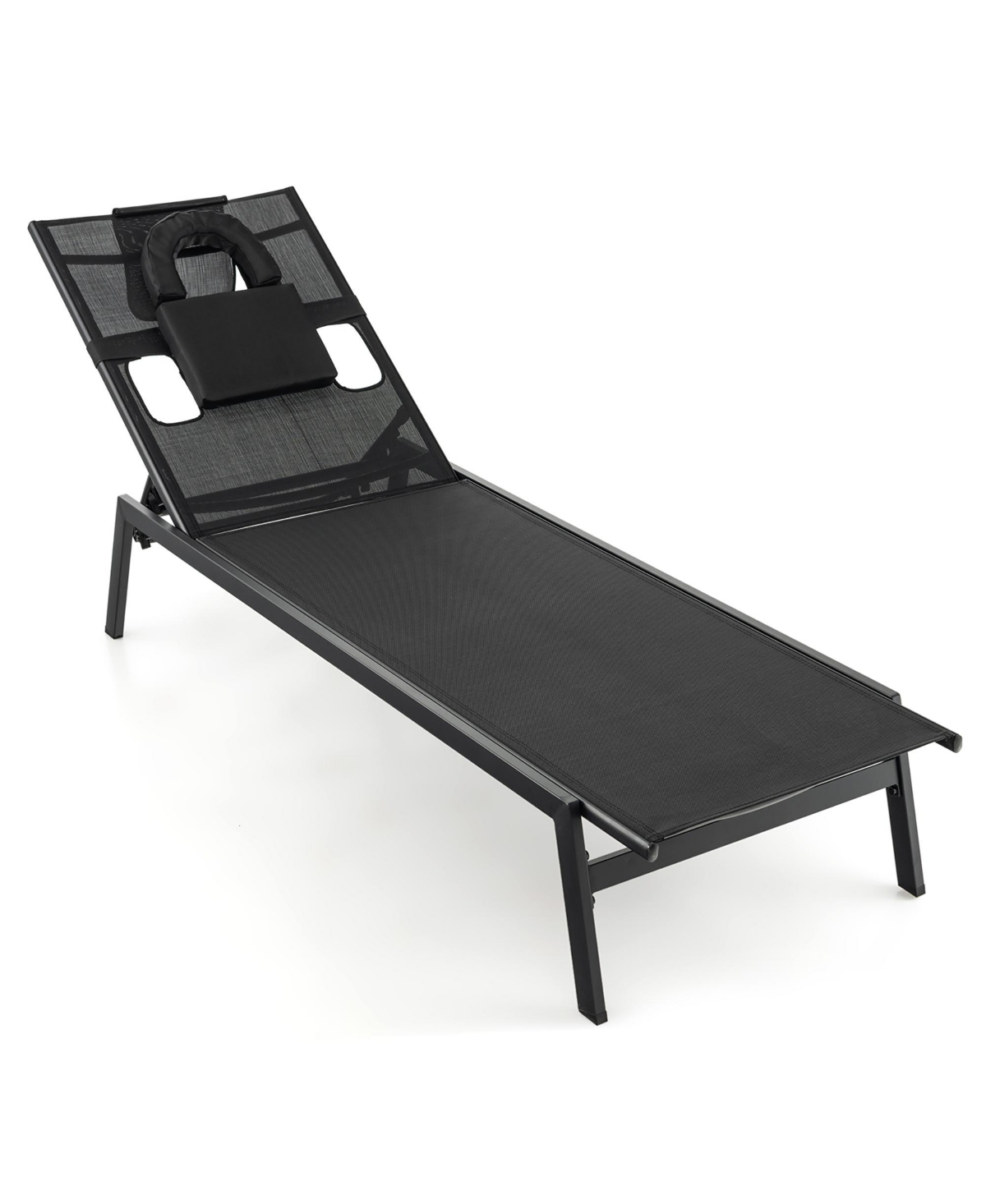 Click here for Gymax Patio Sunbathing Lounge Chair w/ Face Hole &... prices