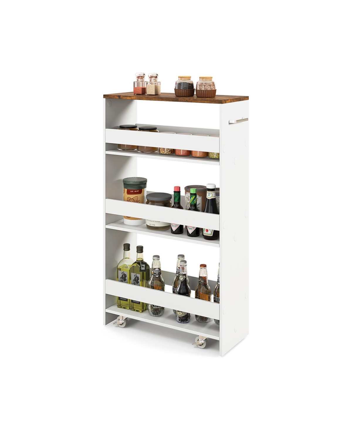 Click here for 4-Tier Rolling Storage Cart Slim Kitchen Cart on W... prices