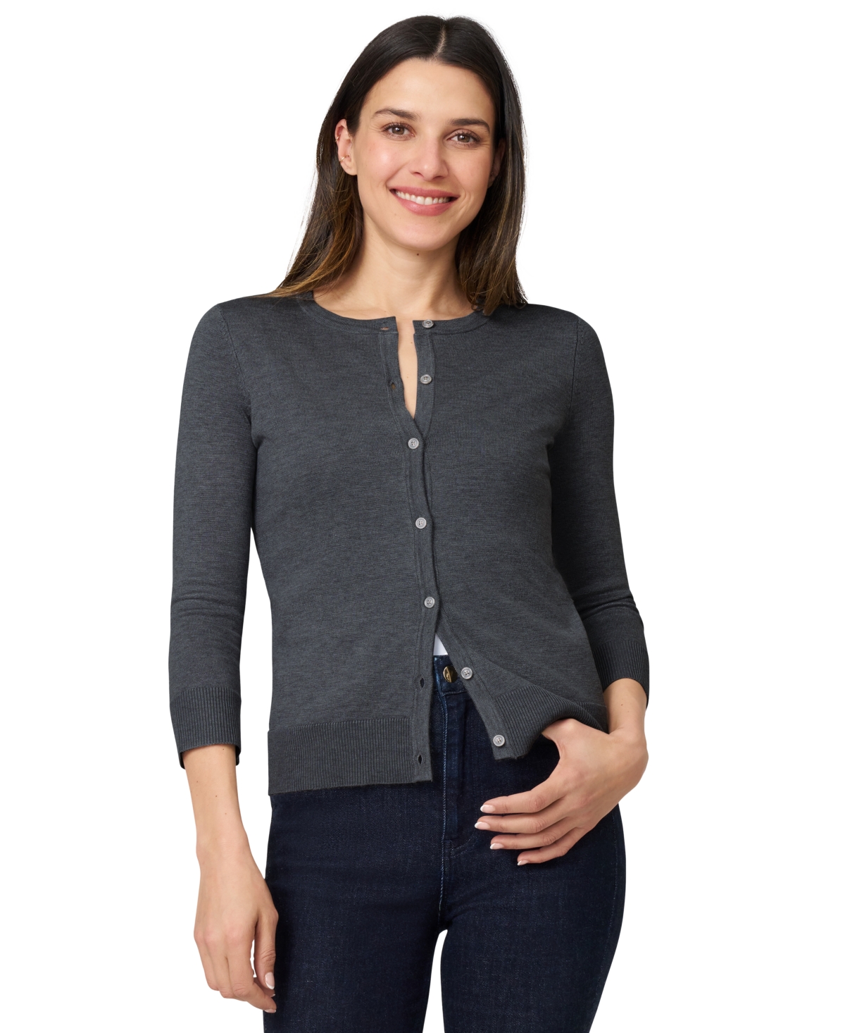 Click here for Melissa Paige Petite Crewneck 3/4-Sleeve Cardigan... prices