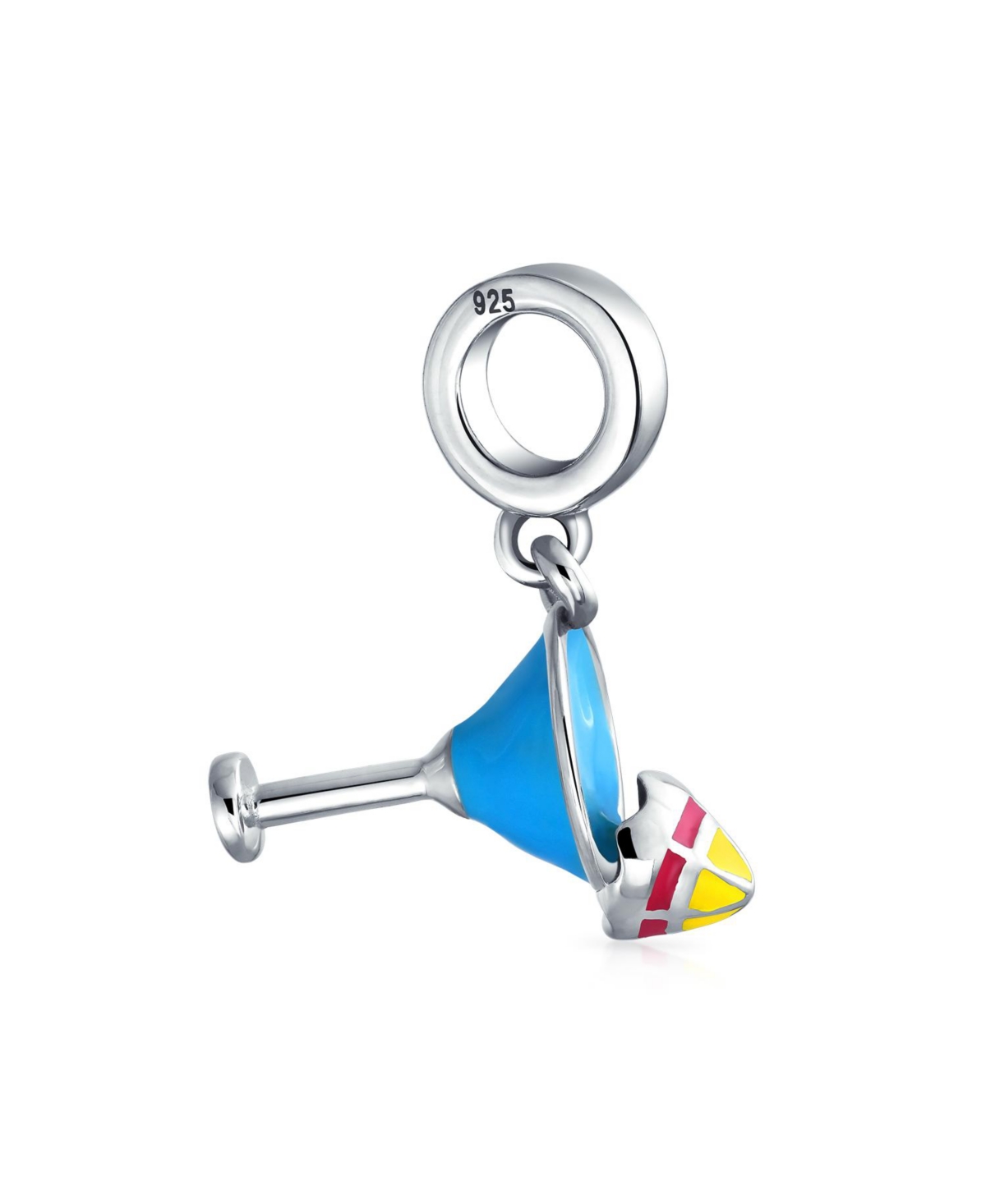 Click here for Bling Jewelry Tropical Drink Glass Charm Bead Blue... prices