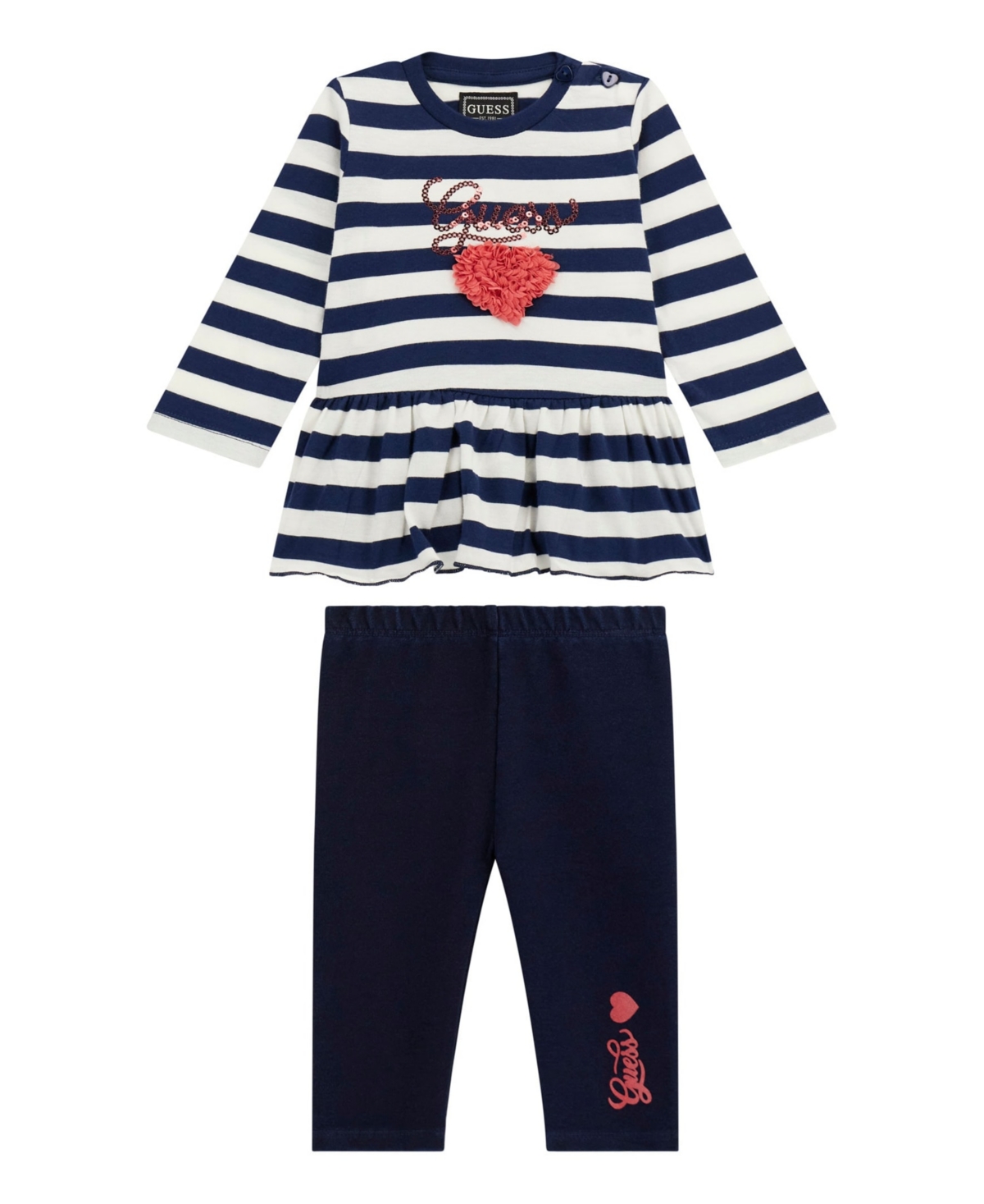 Click here for Guess Baby Girls 2-Piece Long Sleeve Yarn Dye Stri... prices