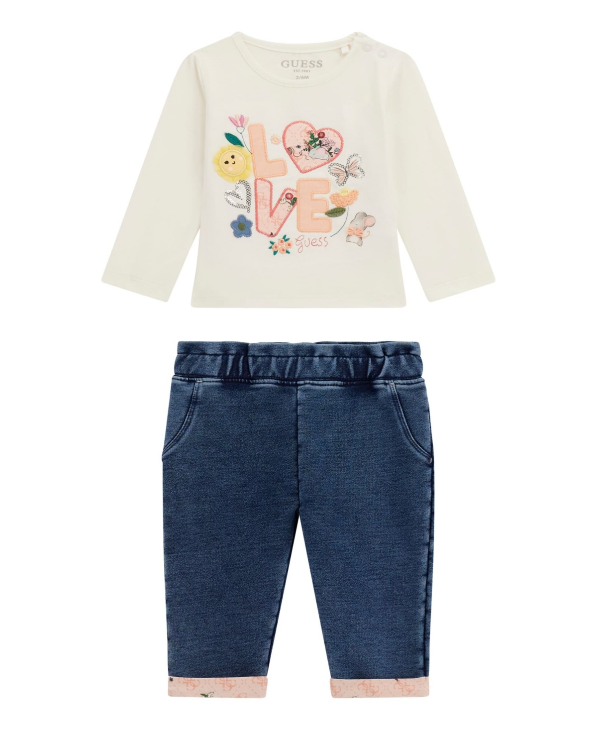 Click here for Guess Baby Girls 2-Piece Long Sleeve T-Shirt and K... prices
