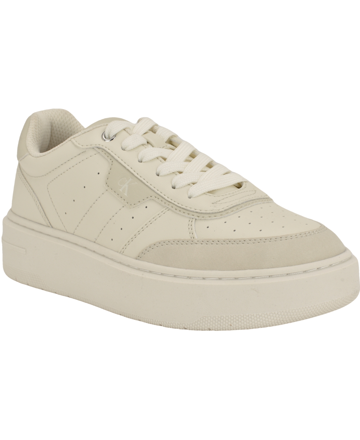 Click here for Calvin Klein Womens Domeni Lace-up Sneakers - Ivor... prices