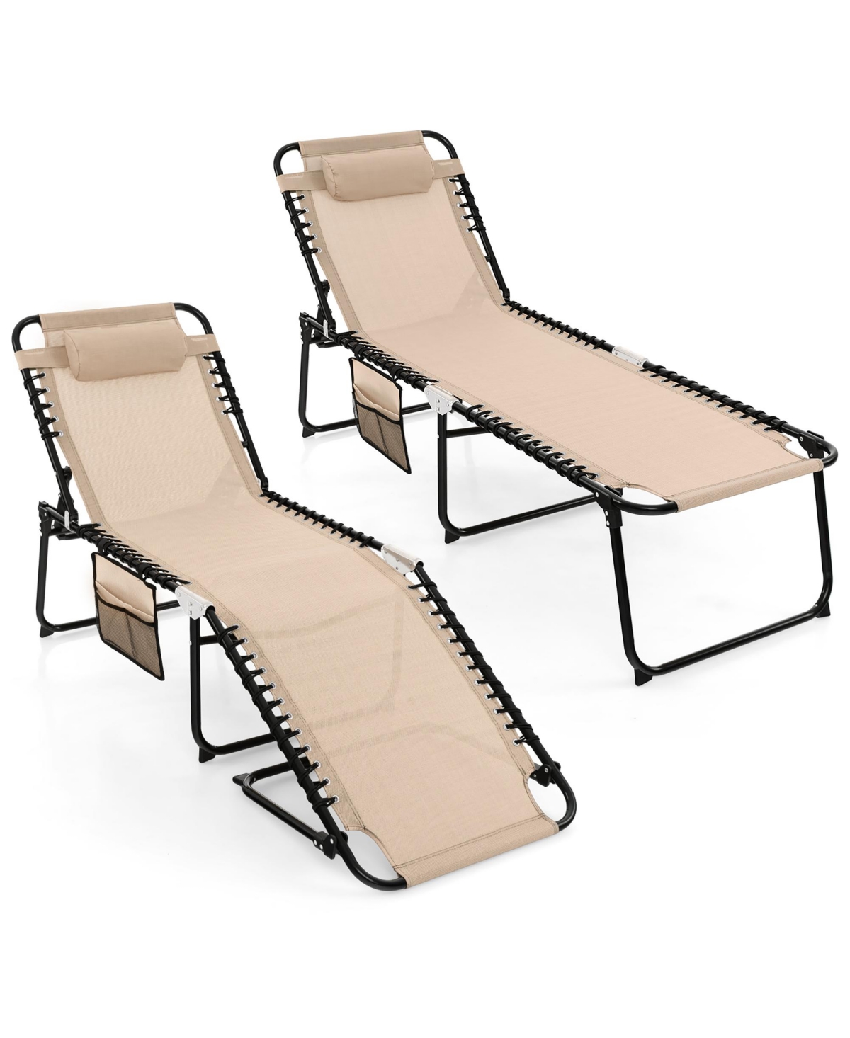 Click here for Gymax 2 Pcs Patio Folding Chaise Lounge Portable L... prices