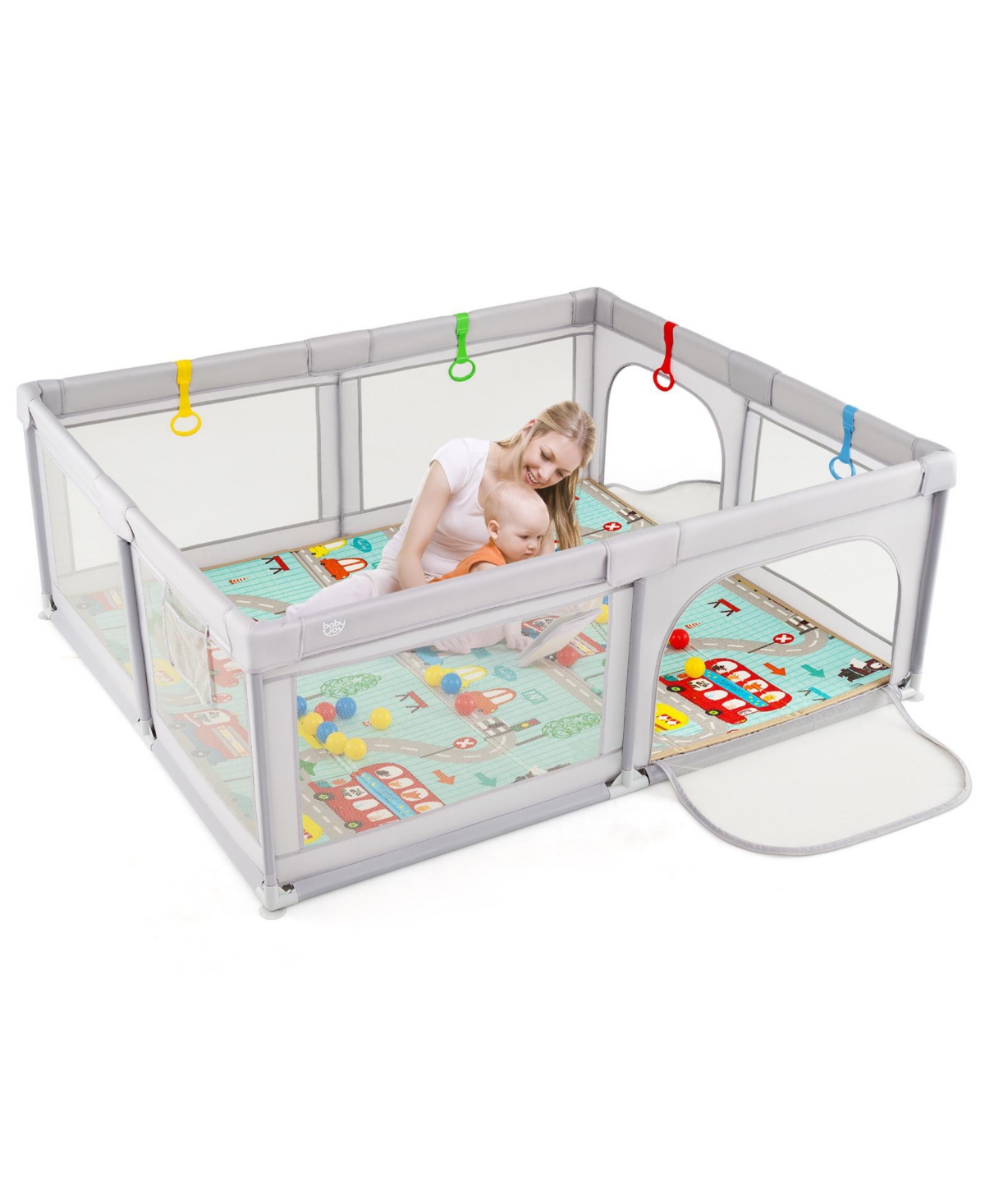 Click here for Slickblue Toddler Playpen with Mat and Breathable... prices
