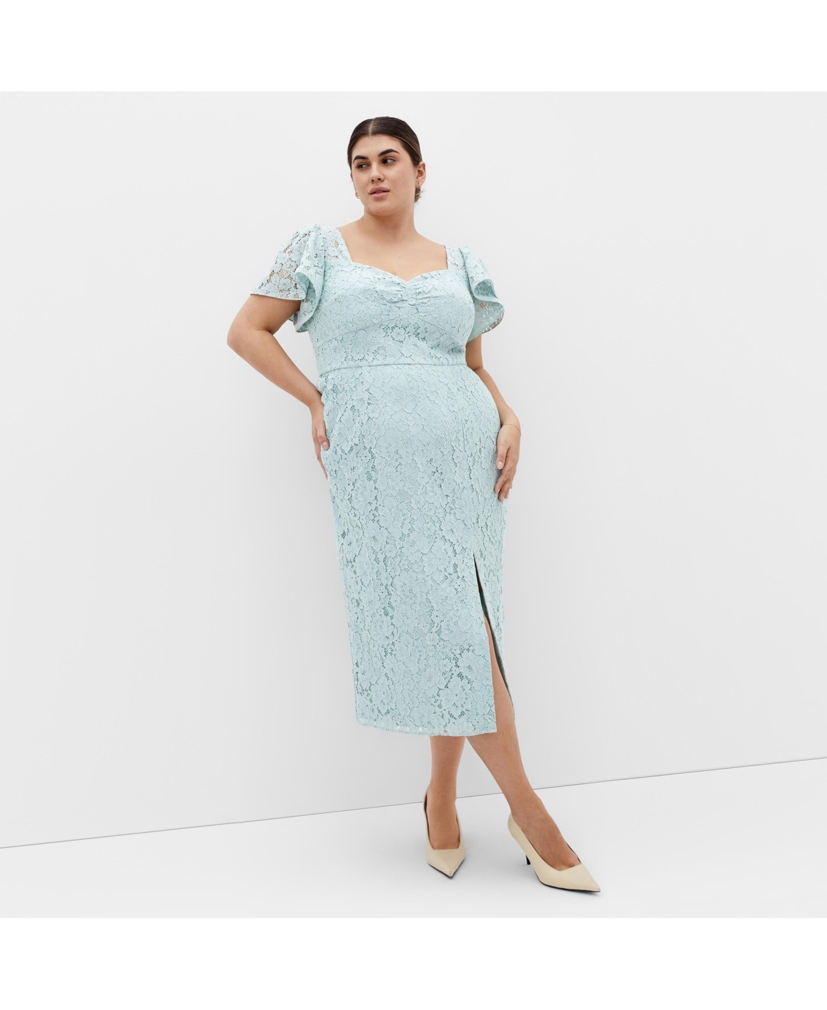 Click here for City Chic Plus Size Maisie Lace Midi Dress - Ether prices