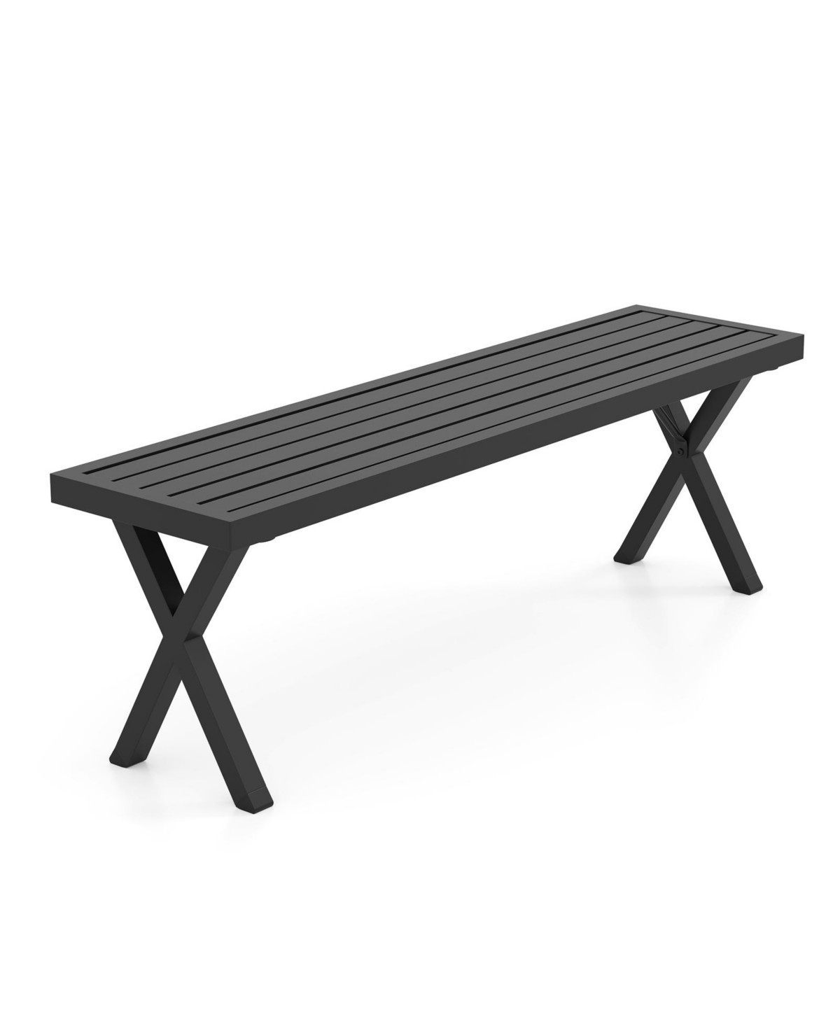 Click here for Patio Metal Bench with Slatted Seat and X-Shaped L... prices