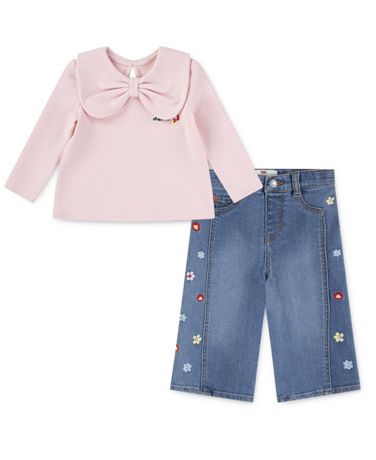 Click here for Levis Little Girls 2-Piece Bow Top and Wide Jeans... prices