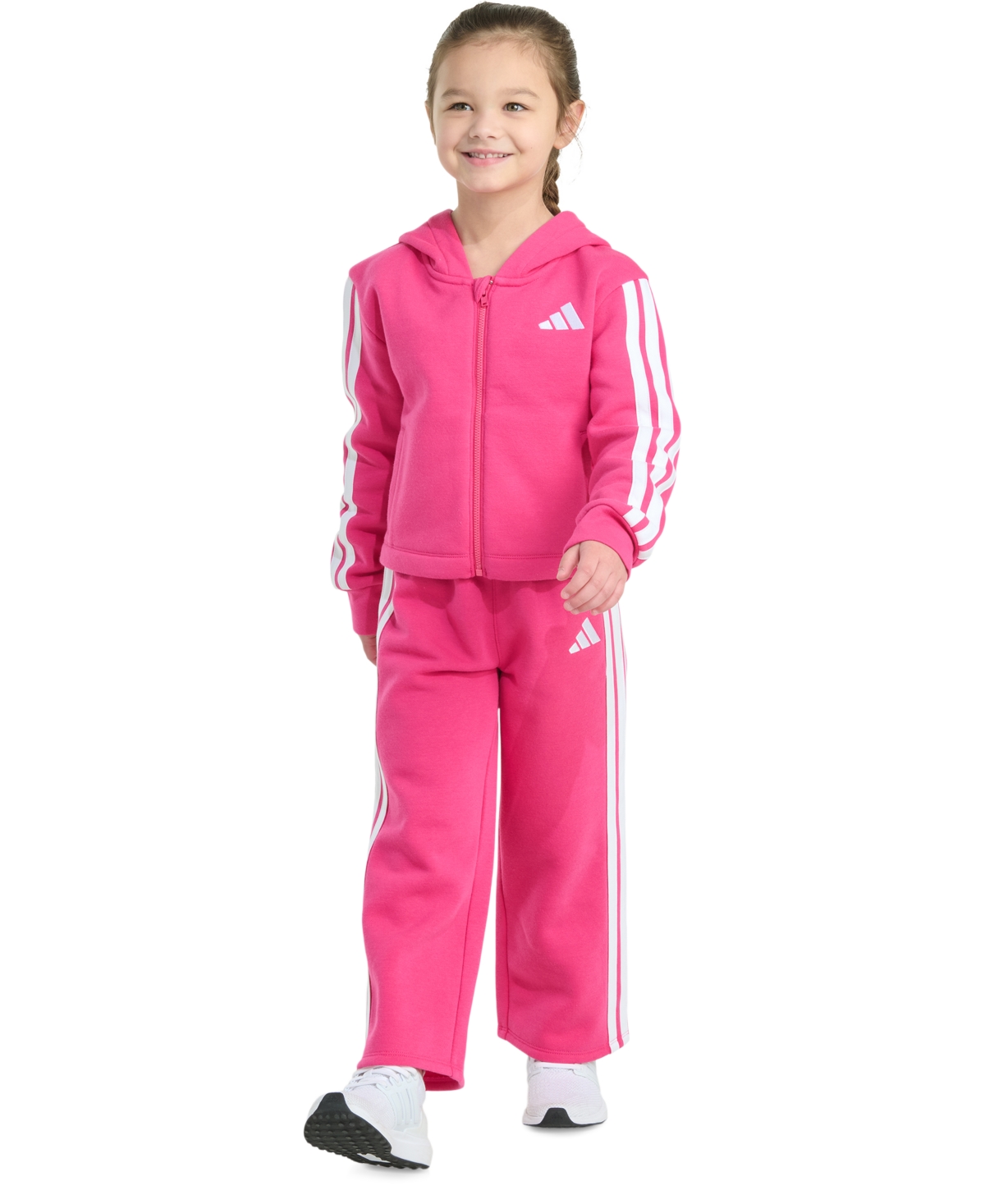 Click here for adidas Toddler & Little Girls Full-Zip 3-Stripe Ho... prices