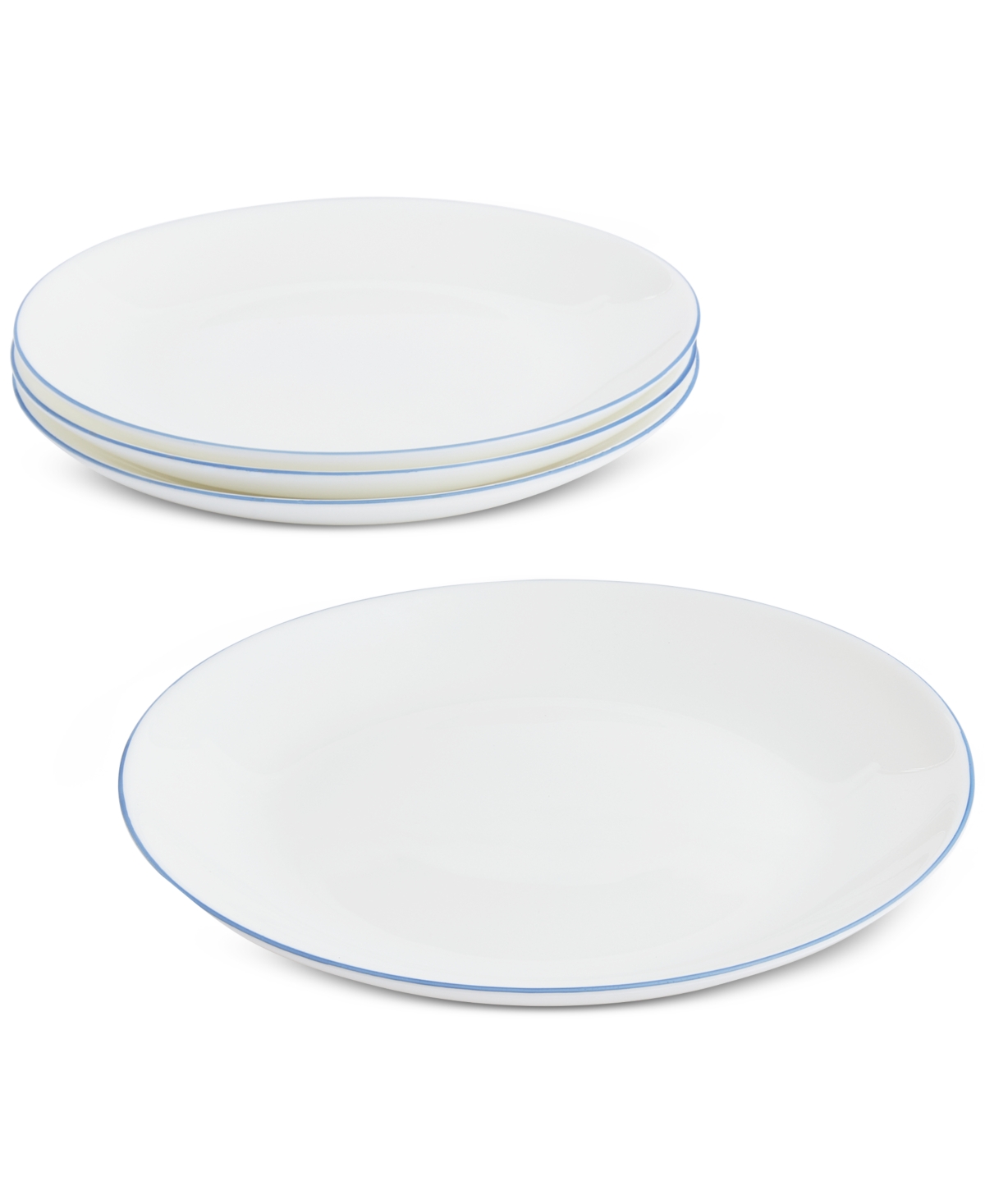 Click here for Arch Studio Opal Glass Blue Rim Salad Plate  Set o... prices