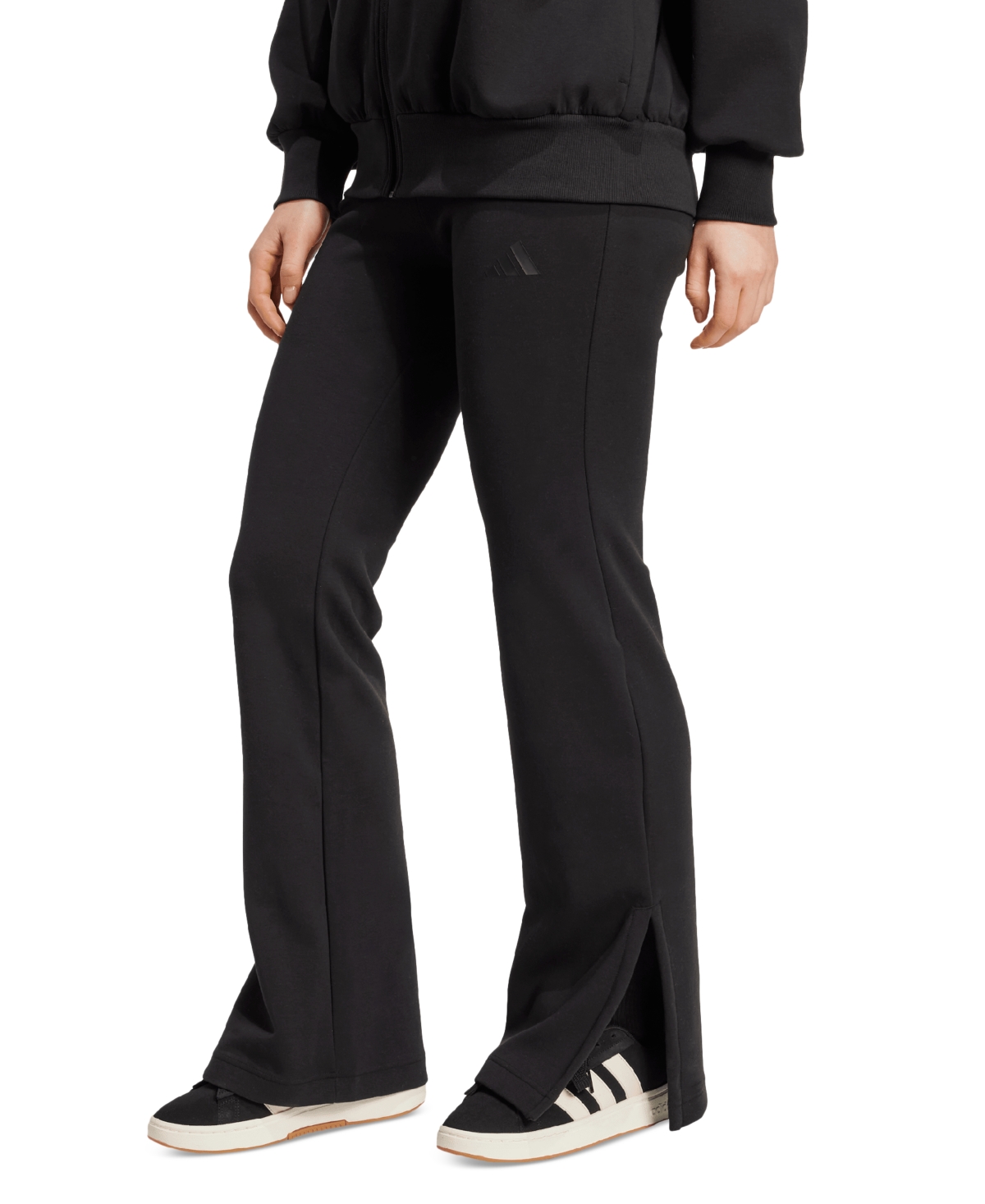 Click here for adidas Womens Mid-Rise Pull-On Flare-Leg Logo Pant... prices