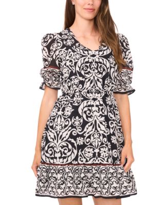 Sam & Jess Women's Printed Ruffled-Hem A-Line Dress - Macy's