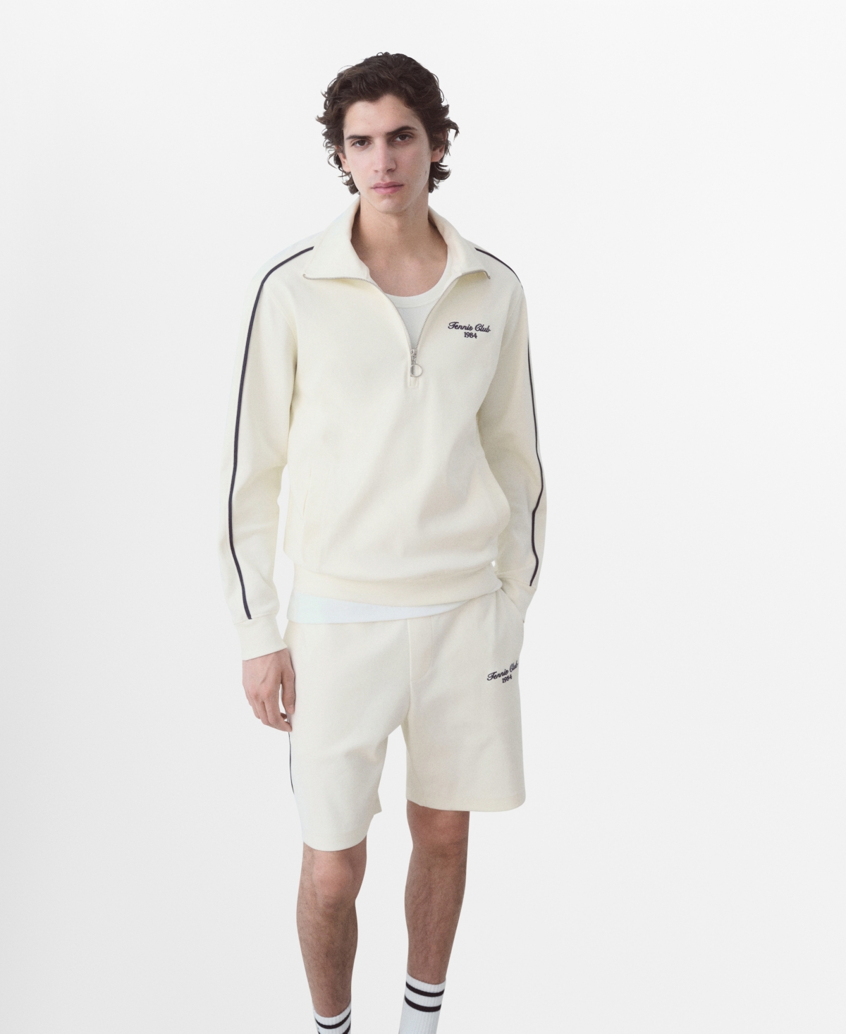 Click here for Mango Mens Funnel Neck and Zipper Cotton Sweatshir... prices